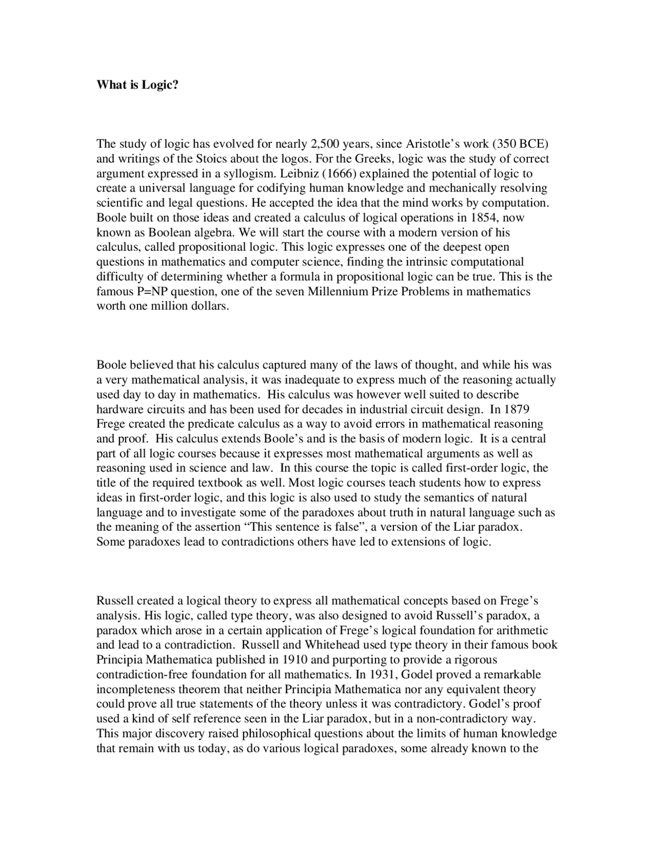 What is Logic - Lecture Notes - Applied Logic | CS 4860 | Study notes ...