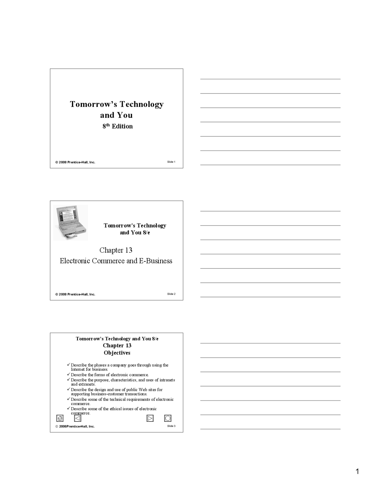 Electronic Commerce and E Business - Lecture Slides | CS 101 - Docsity