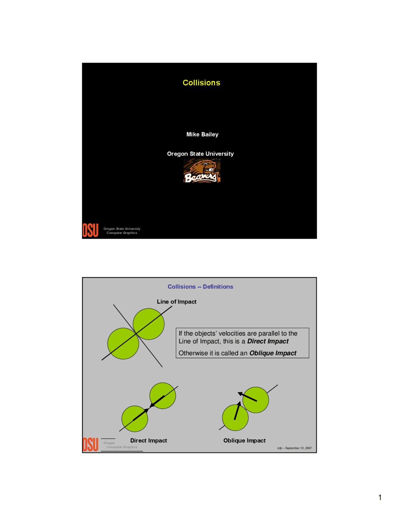Collisions Fundamental Quantities Lecture Slides Cs 419 Docsity