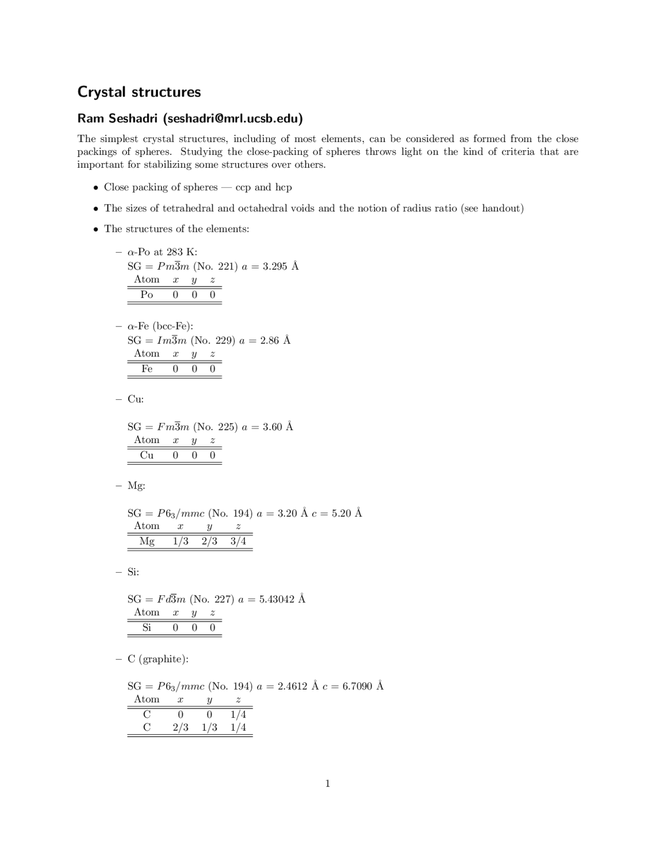 Crystal Structure - Advanced Inorganic Chemistry - Notes | CHEM 173B ...