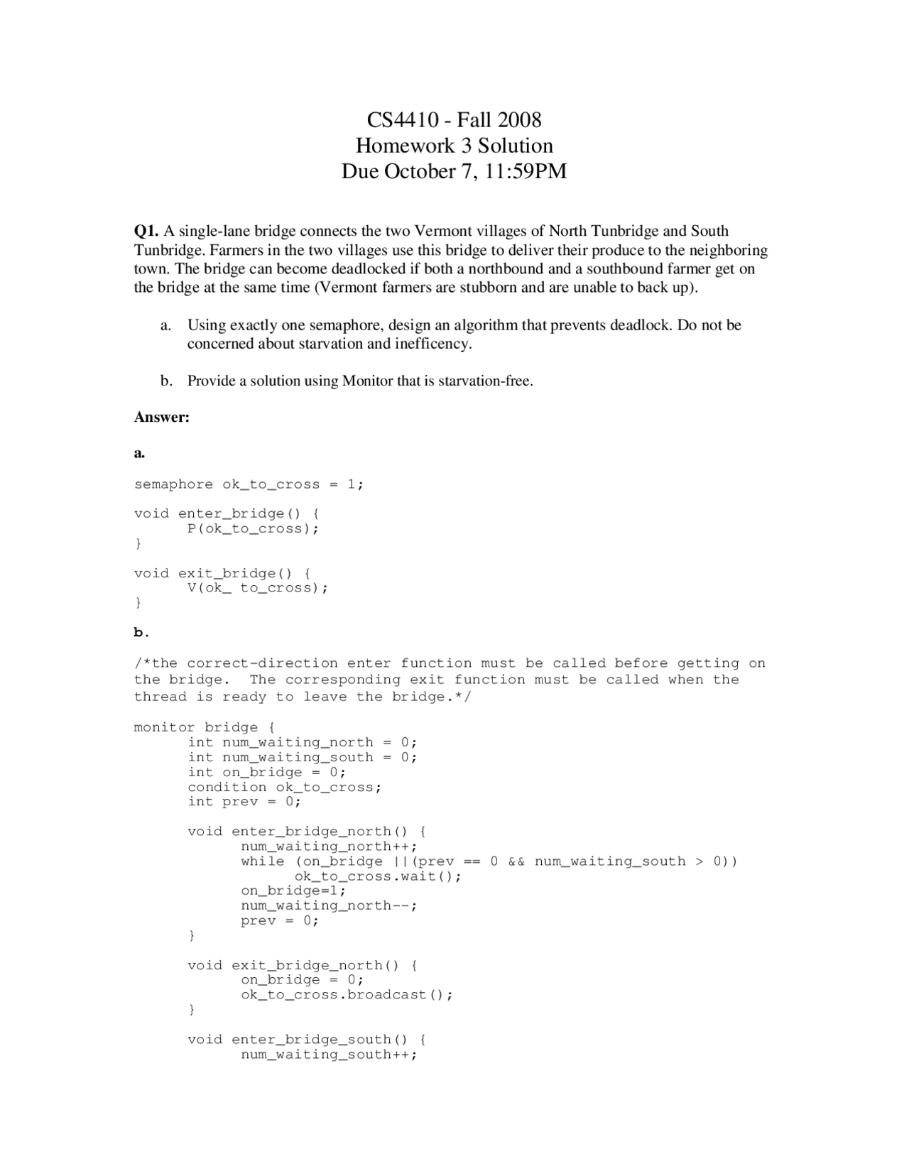 Homework 3 Questions On Operating Systems With Answers Cs 4410 2394