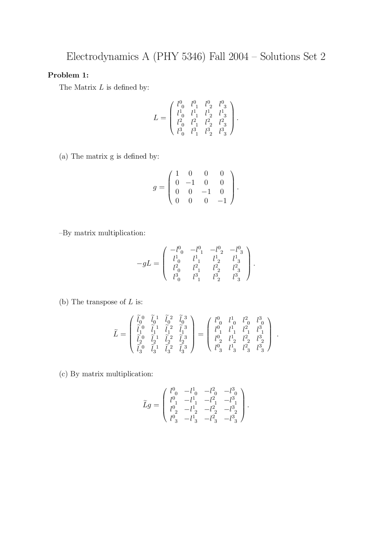 Solutions Set 2 Electrodynamics A Phy 5346 Docsity
