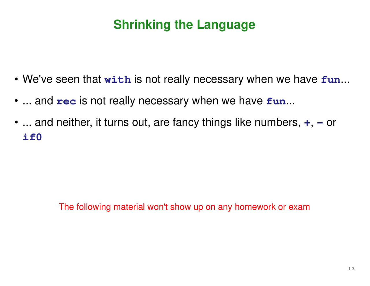 Shrinking the Language, LC Grammar - Lecture Slides | CS 5510 - Docsity
