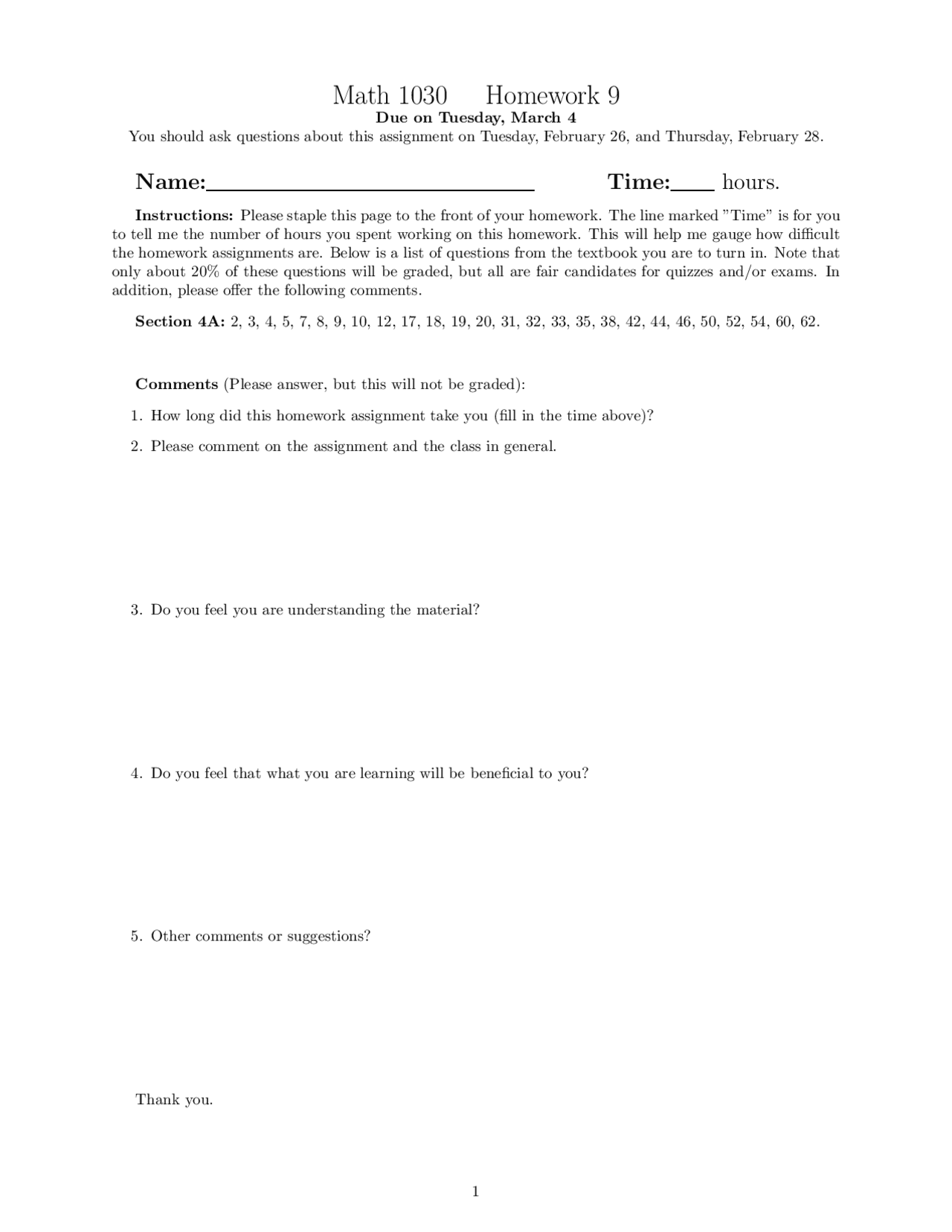 5 Problems On Introduction To Quantitative Reasoning Homework 9