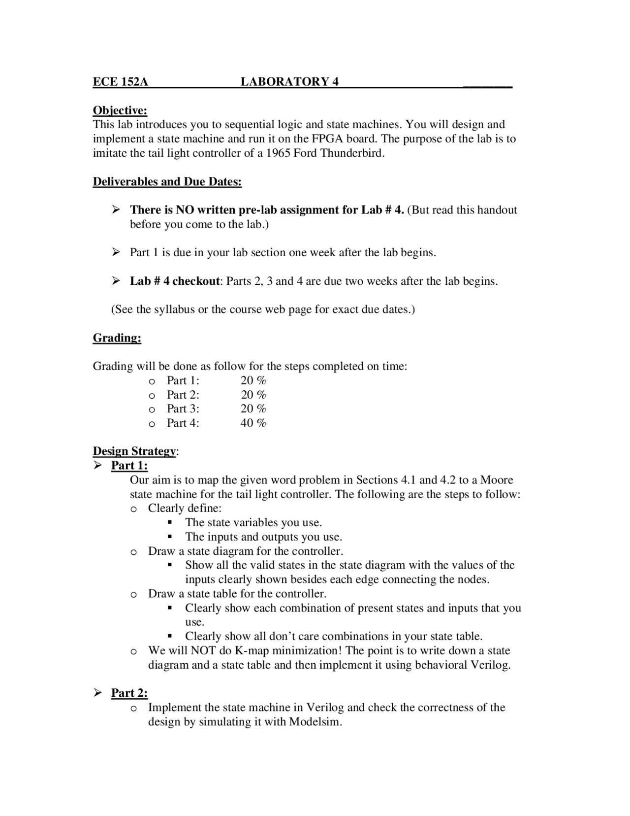 Laboratory 4 Neurobiology Ii State Machine Mcdb 152 Docsity