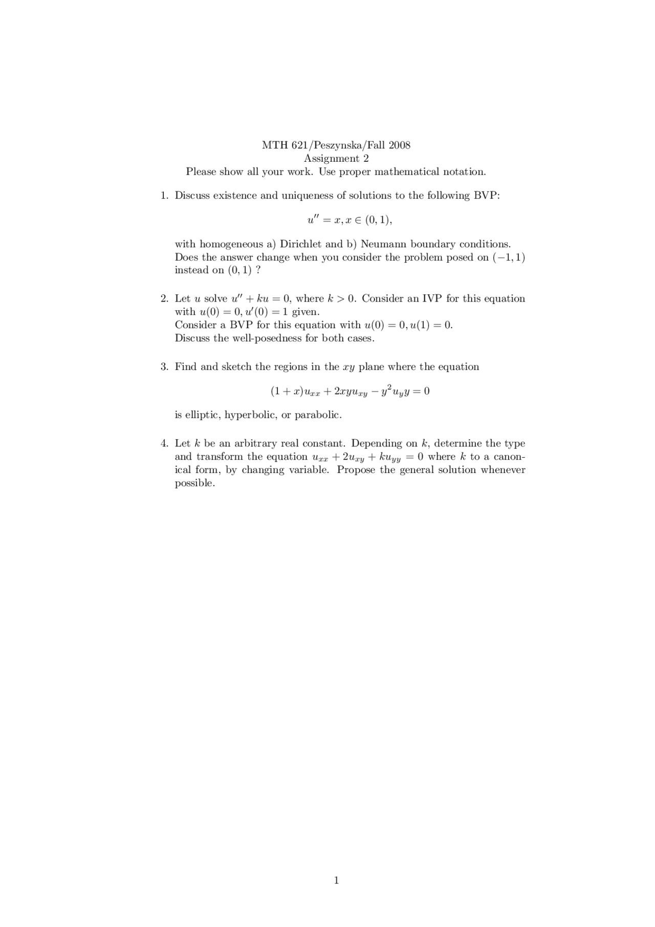 Assignment 2 Differential And Integral Equations Of Mathematical
