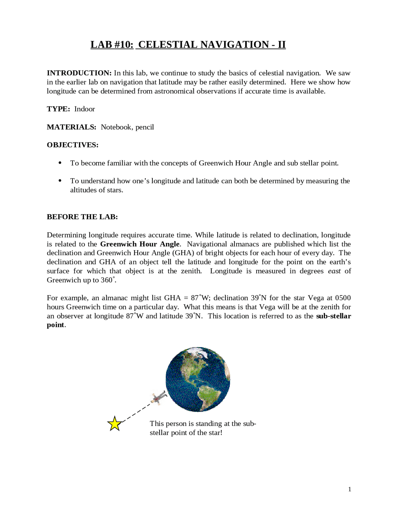Celestial Navigation Ii Laboratory Report Ast 112 Docsity