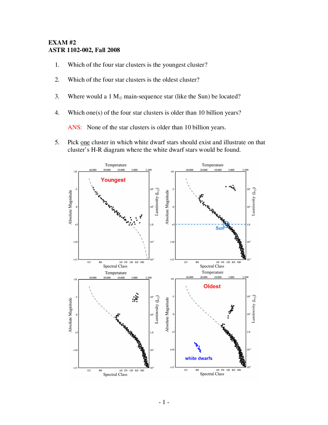 Exam 2 Study Questions - Stellar Astronomy | ASTR 1102 | Exams Astronomy | Docsity