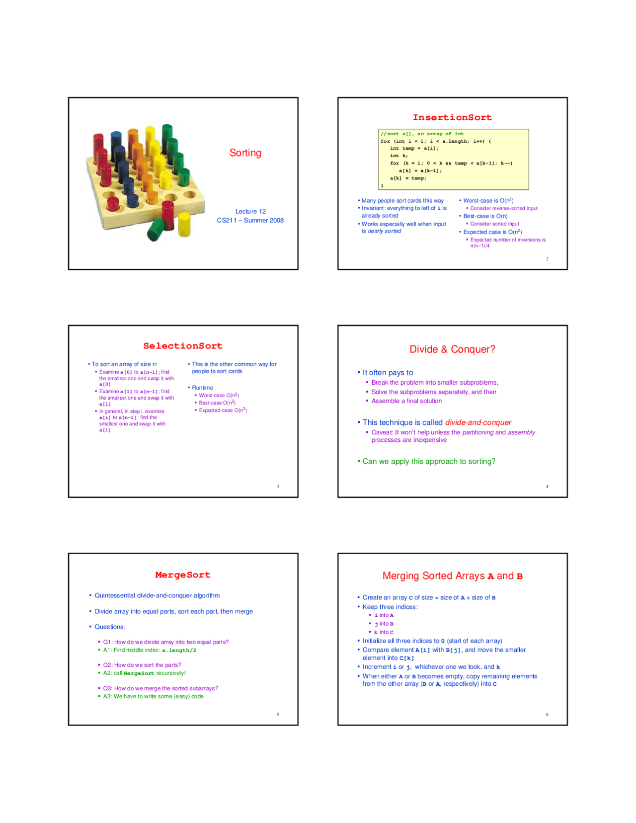 Slides On Sorting Object Oriented Programming And Data Structures 2957