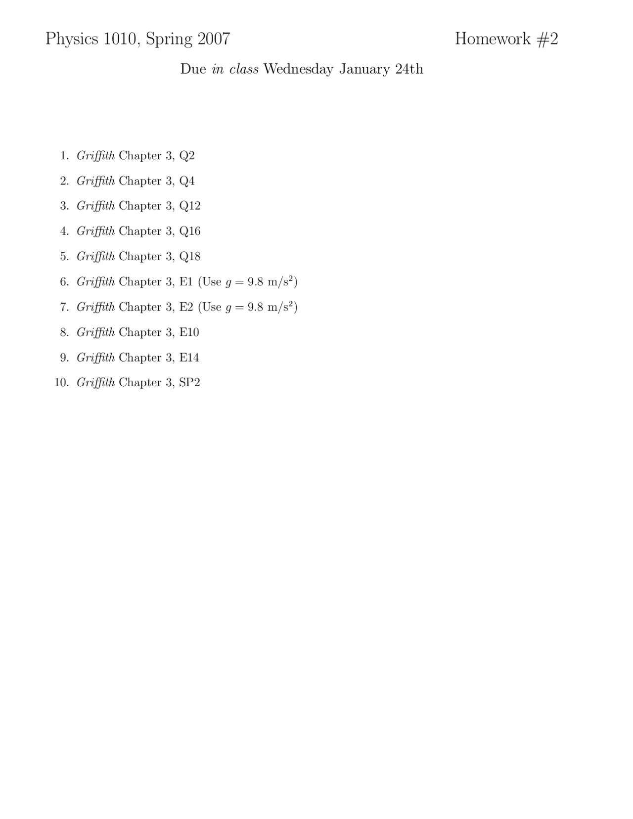 Practice Homework 2 The Way Things Work Phys 1010 Docsity