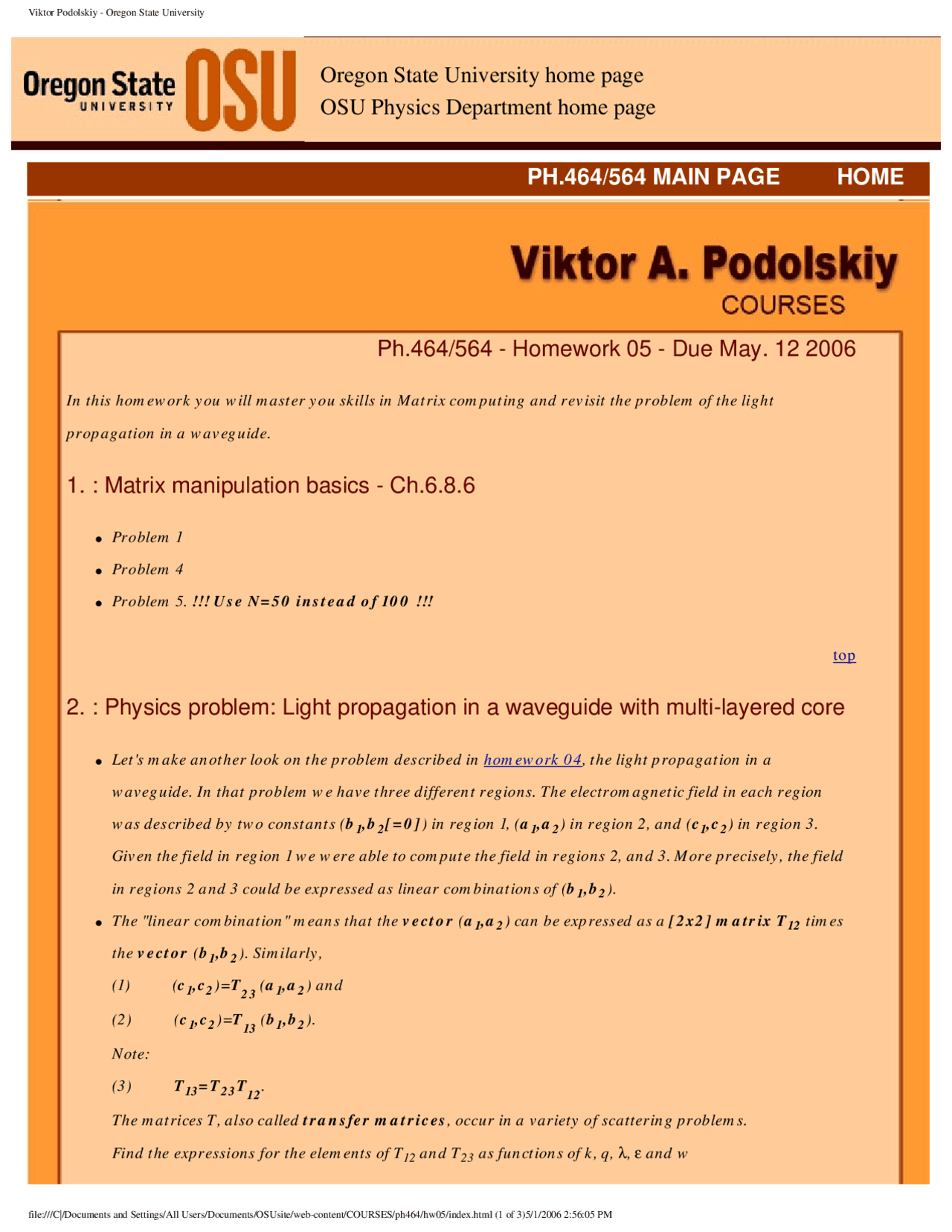 Homework 5 Scientific Computing Ii Ph 464 Docsity