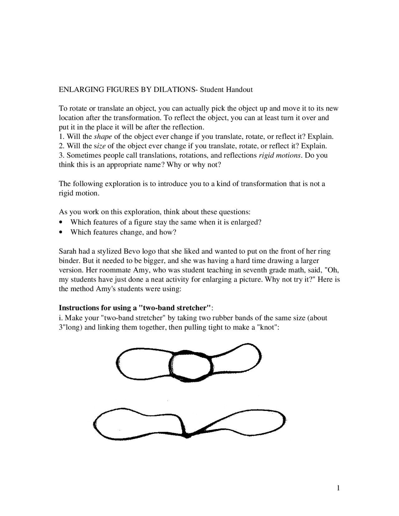 Enlarging Figures By Dilations - Student Handout | M 316L | Study notes ...