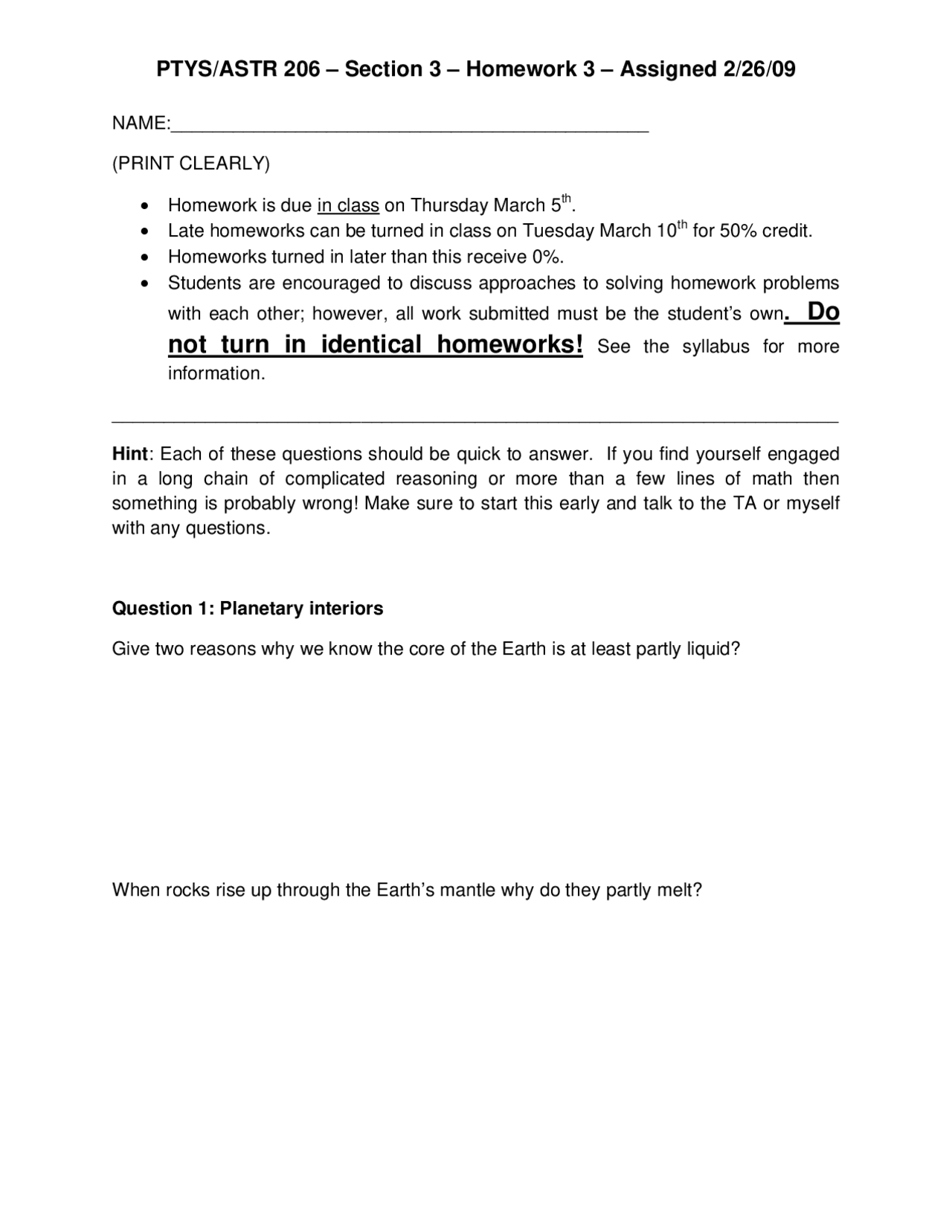 Homework 3 For Our Golden Age Of Planetary Exploration Ptys 206 Docsity