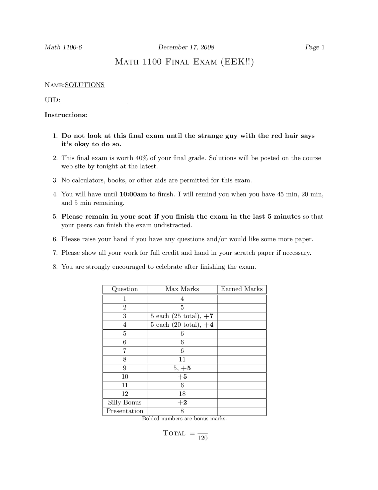 12 Solved Problems On Evaluate The Limits Final Exam Math 1100