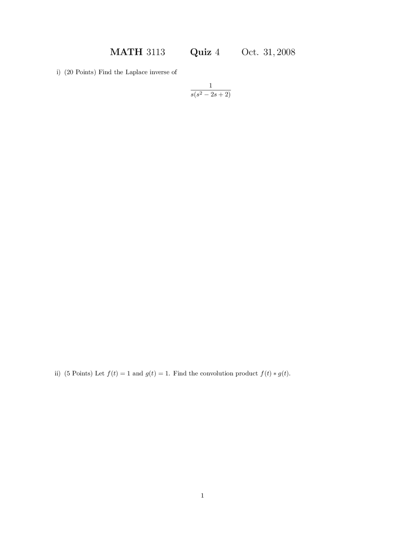 Quiz 4 Questions Introduction To Ordinary Differential Equations