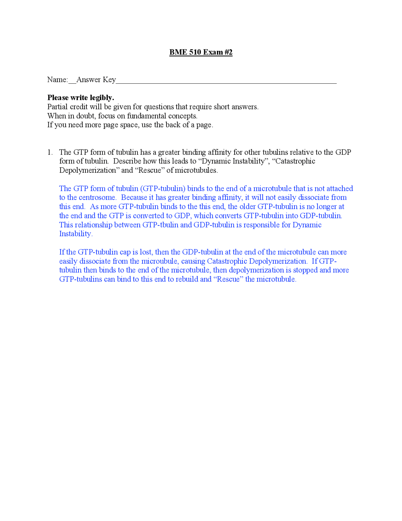 Exam 2 Questions With Resolution Biology For Biomedical Engineering