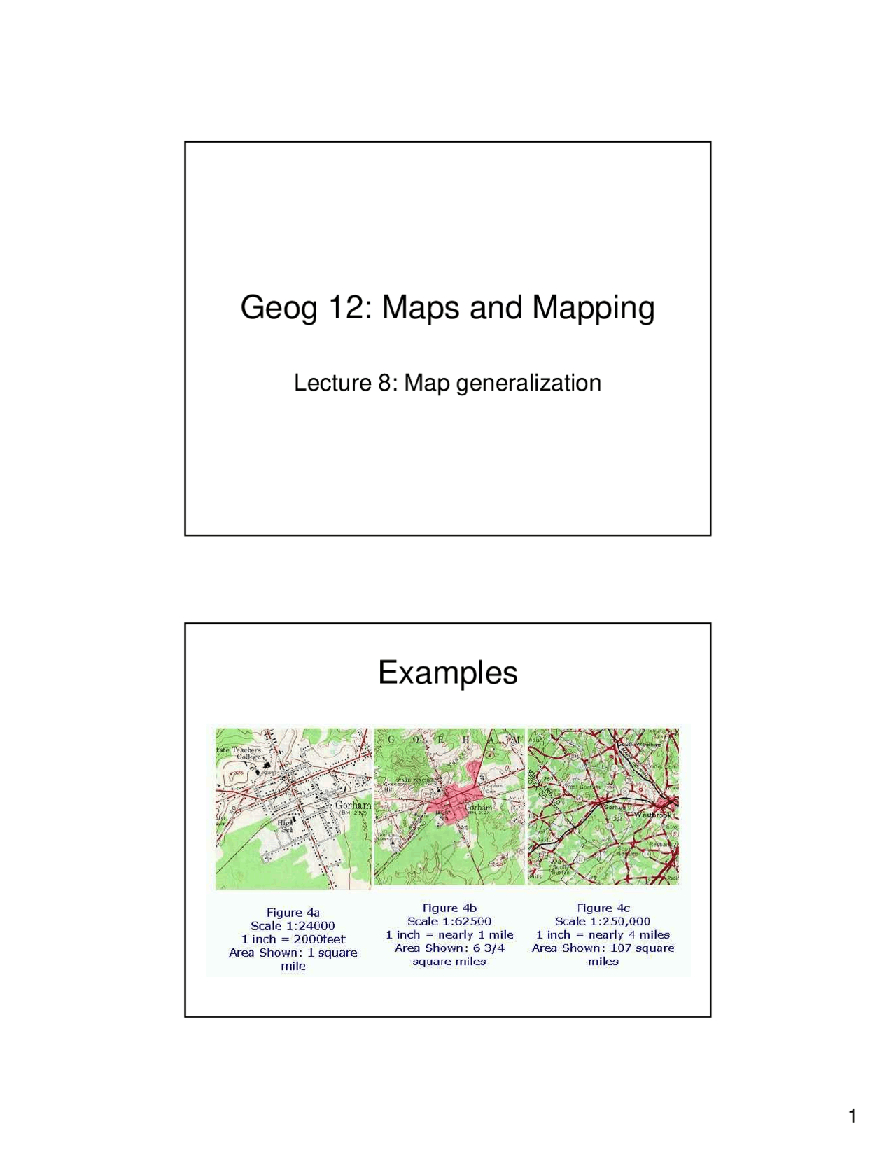 Map Generalization Maps And Mapping Lecture Slides Geog 12 Docsity