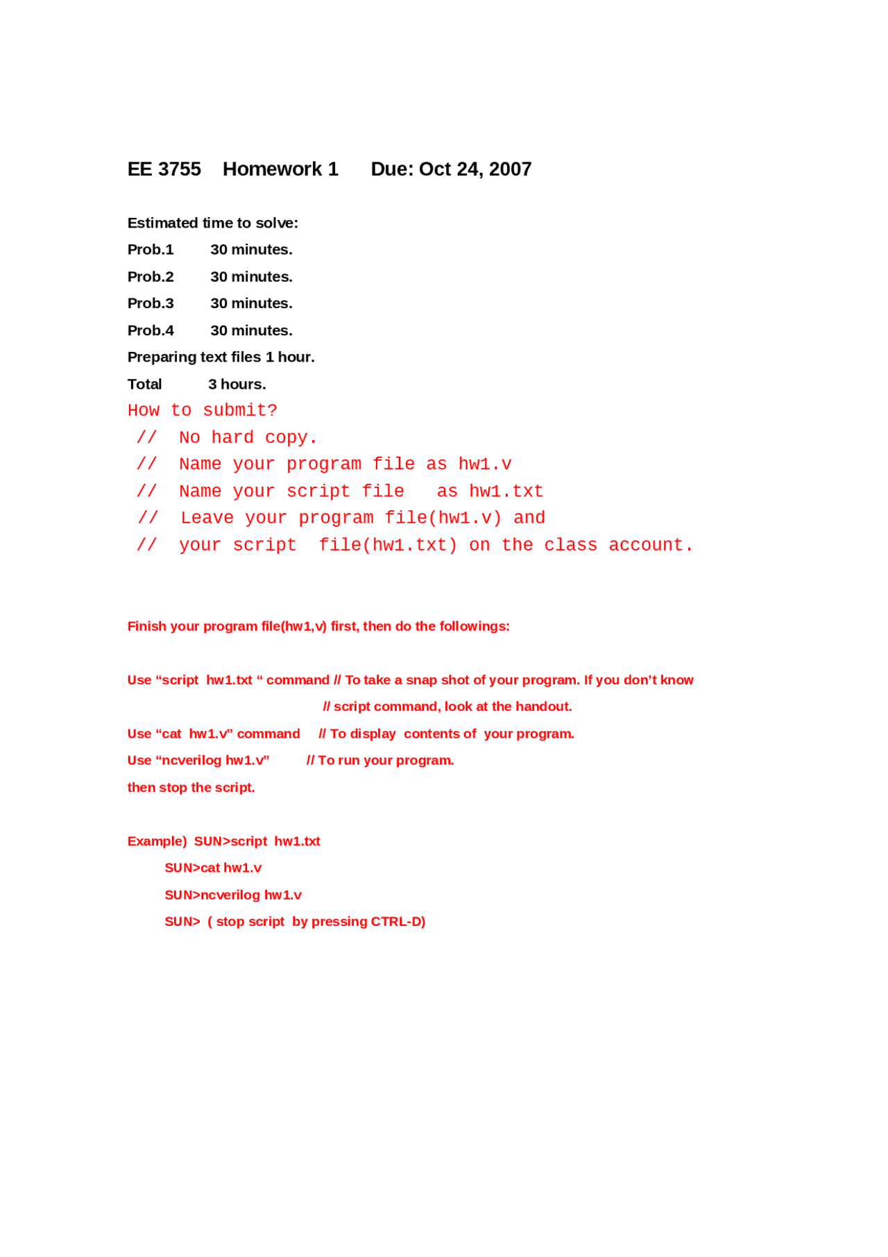 Computer Organization Solved Assignment Ee 3755 Docsity