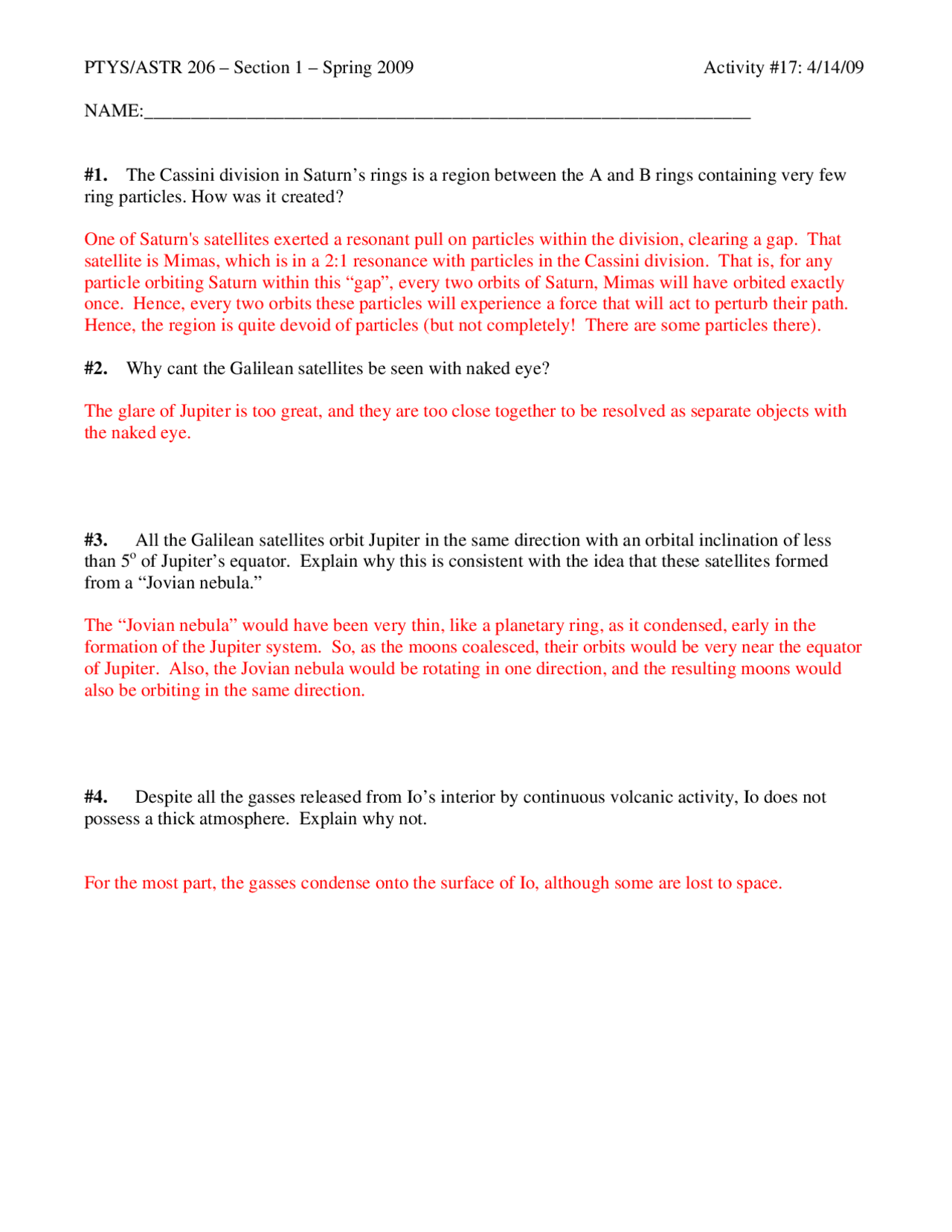 Assignment I Solved Our Golden Age Of Planetary Exploration Astr
