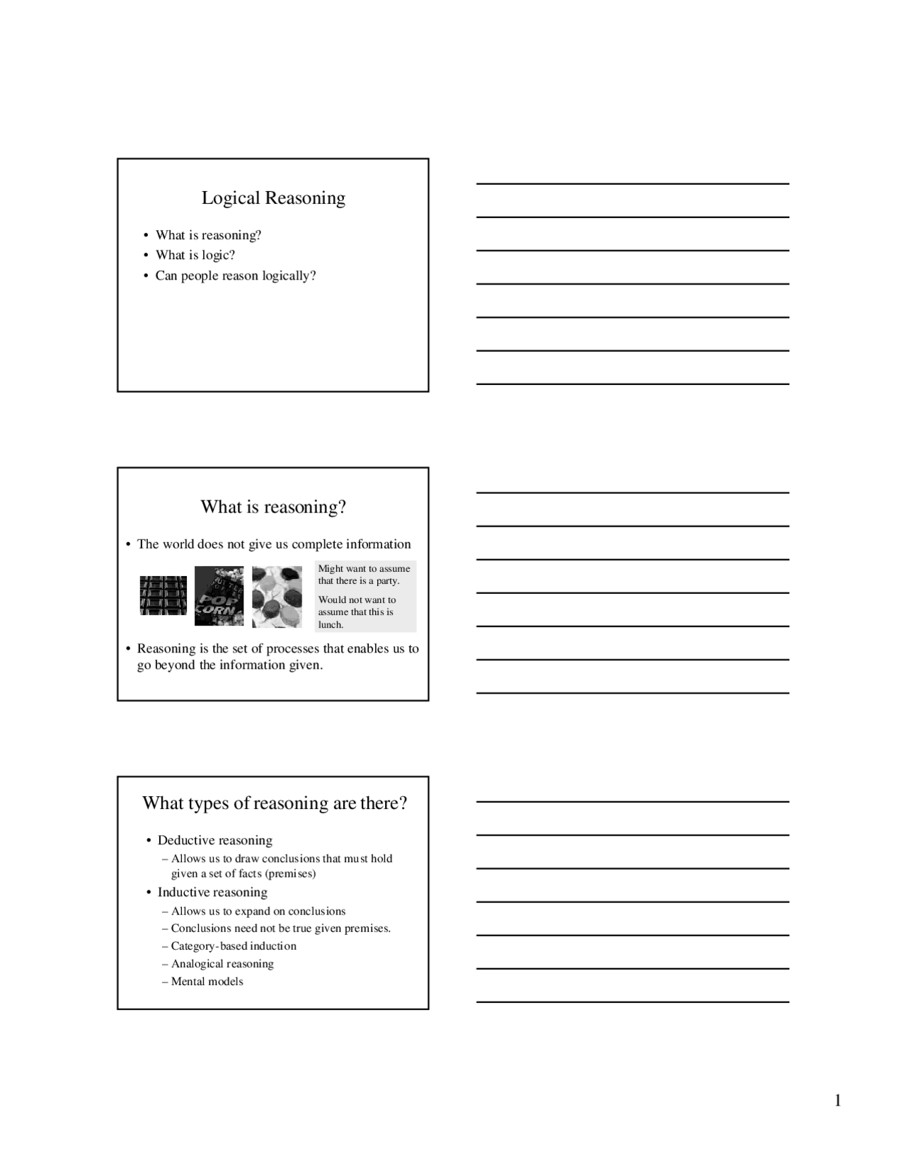 Lecture Slides On Logical Reasoning Cognition Psy 355 Docsity