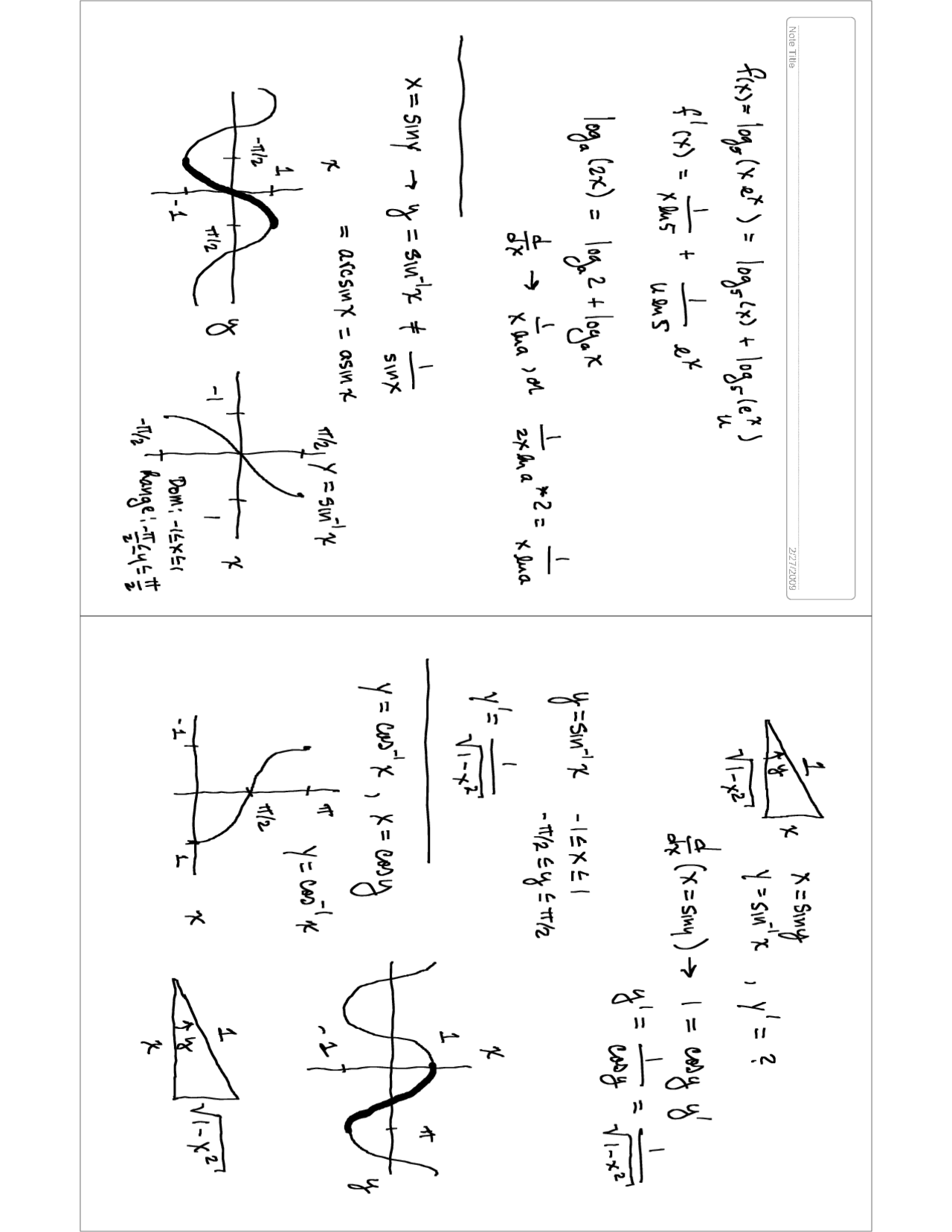 Handout Notes for Exam - Calculus I | Math 171 - Docsity
