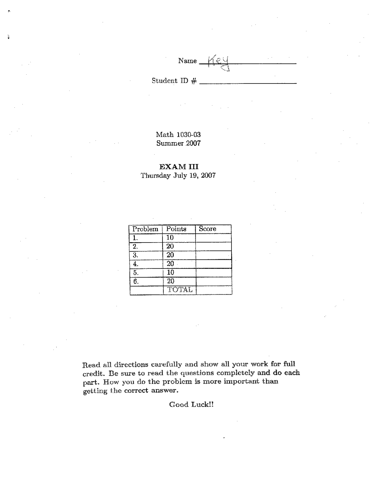 Exam Iii With Solution For Introduction To Quantum Reasoning Math