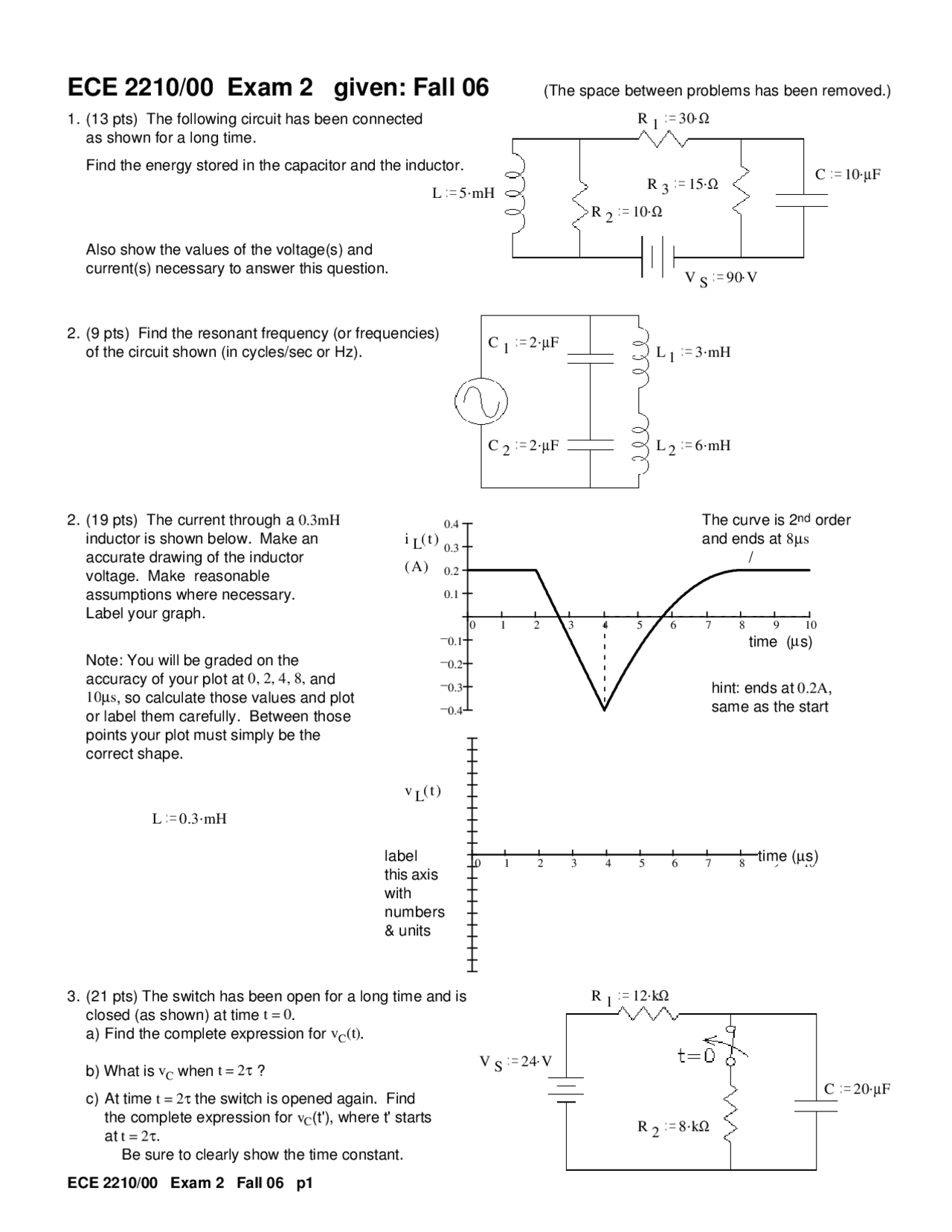 Exam 2 With Answers Electrical Engineering For Nonmajors Ece 2210