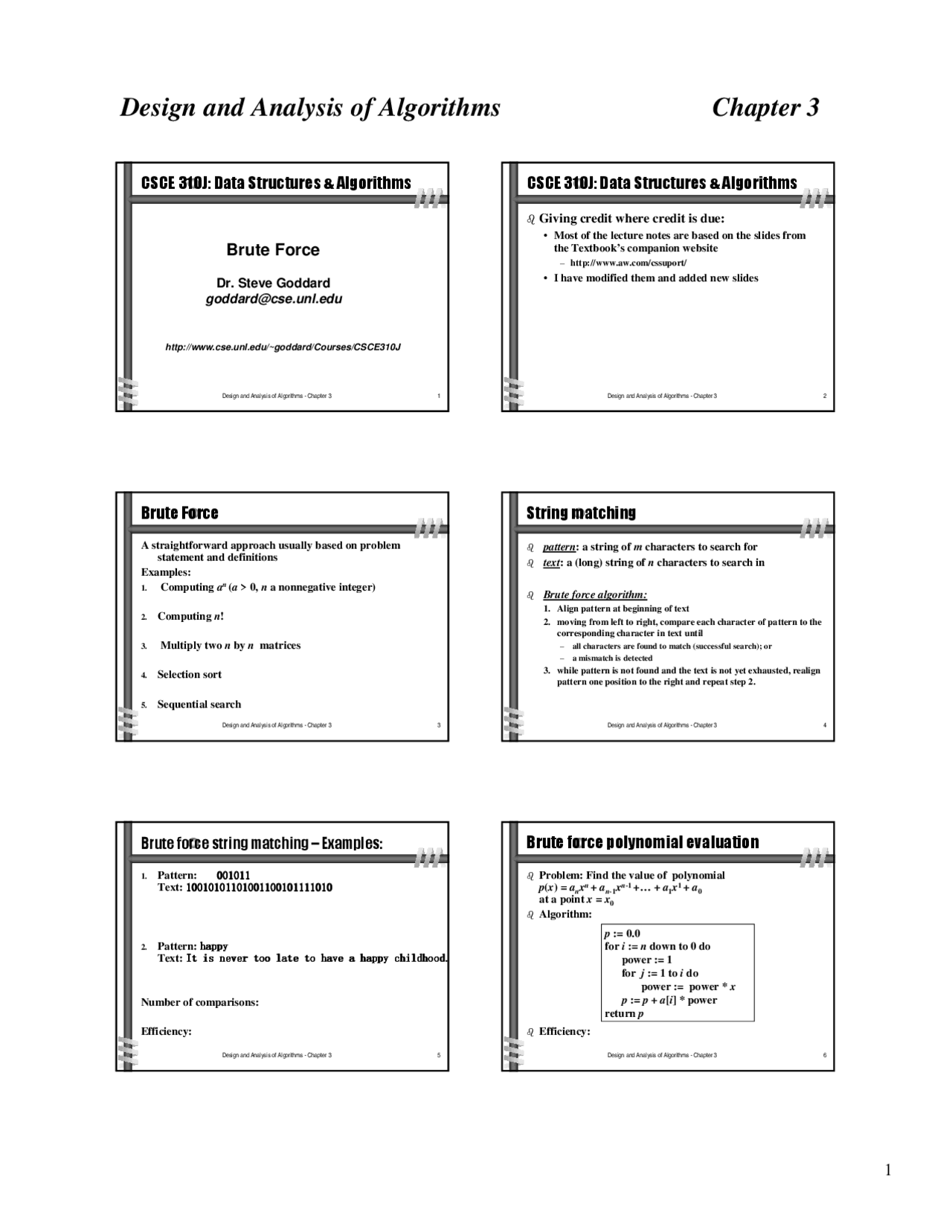 Design And Analysis Of Algorithms Lecture Slides Csce 310 Docsity 9874
