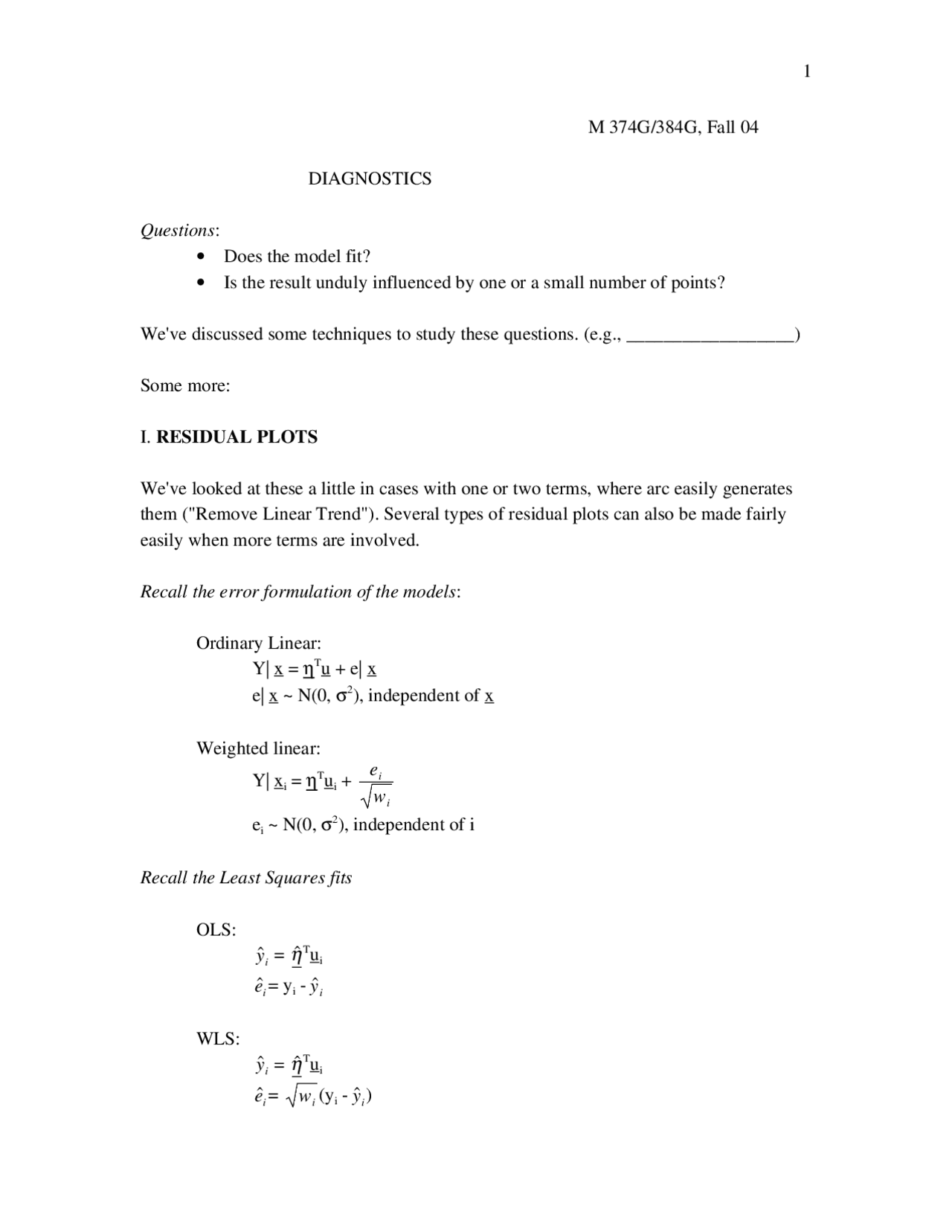 Residential Plots And Cooks Distance In Linear Regression Analysis M