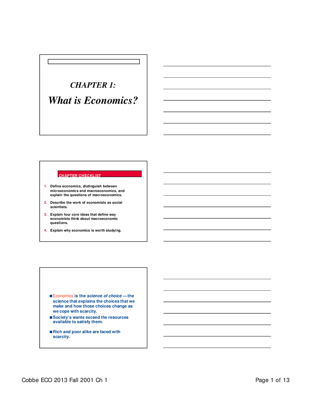 What is Economics - Lecture Slides | ECO 2013 - Docsity