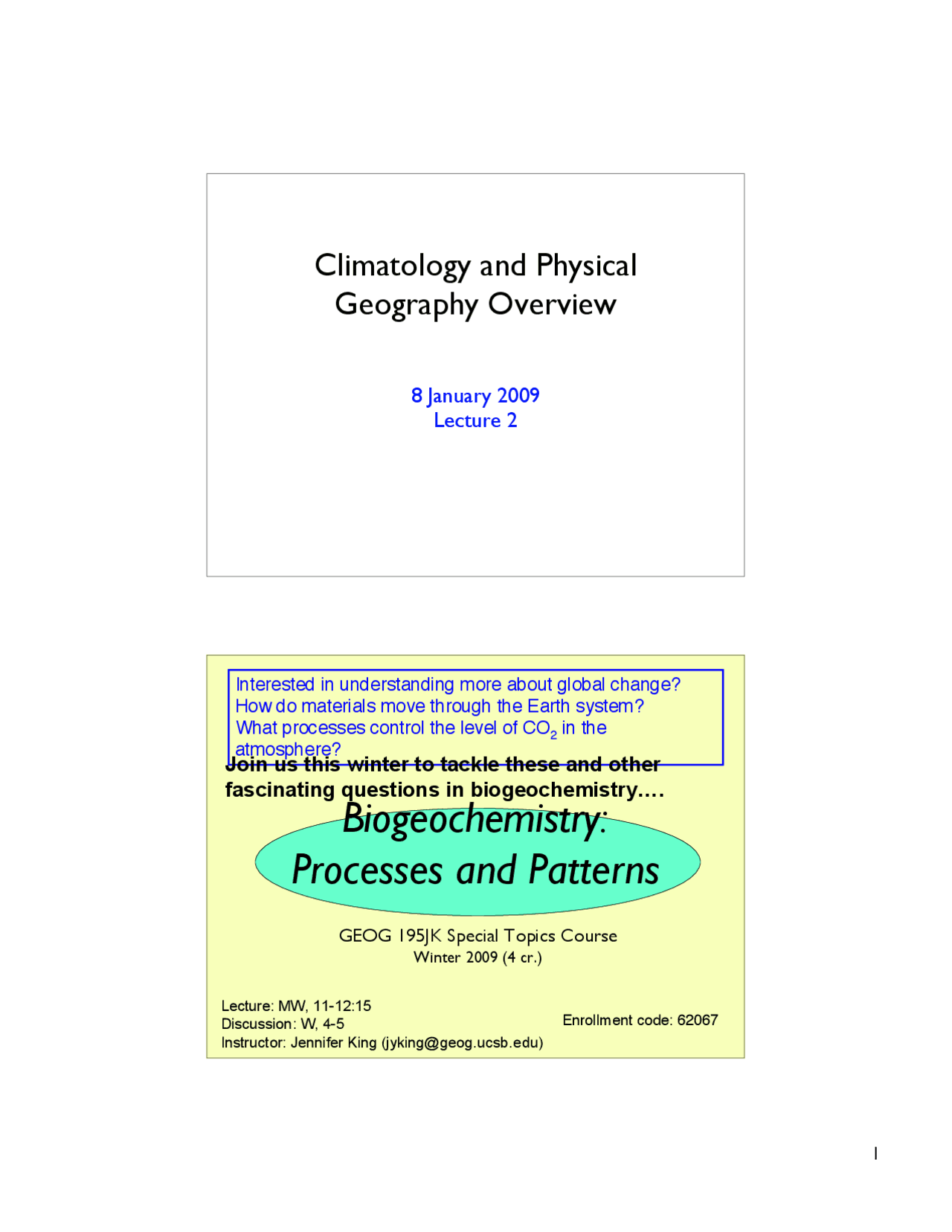 Biochemistry Processes And Patterns Lecture Slides Geog 167 Docsity