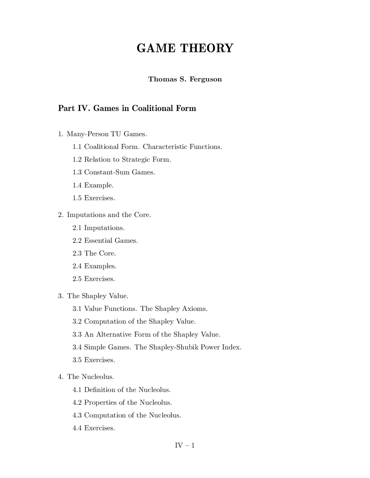 Constant Sum Games, Imputations and the Core, The Glove Market | MATH ...