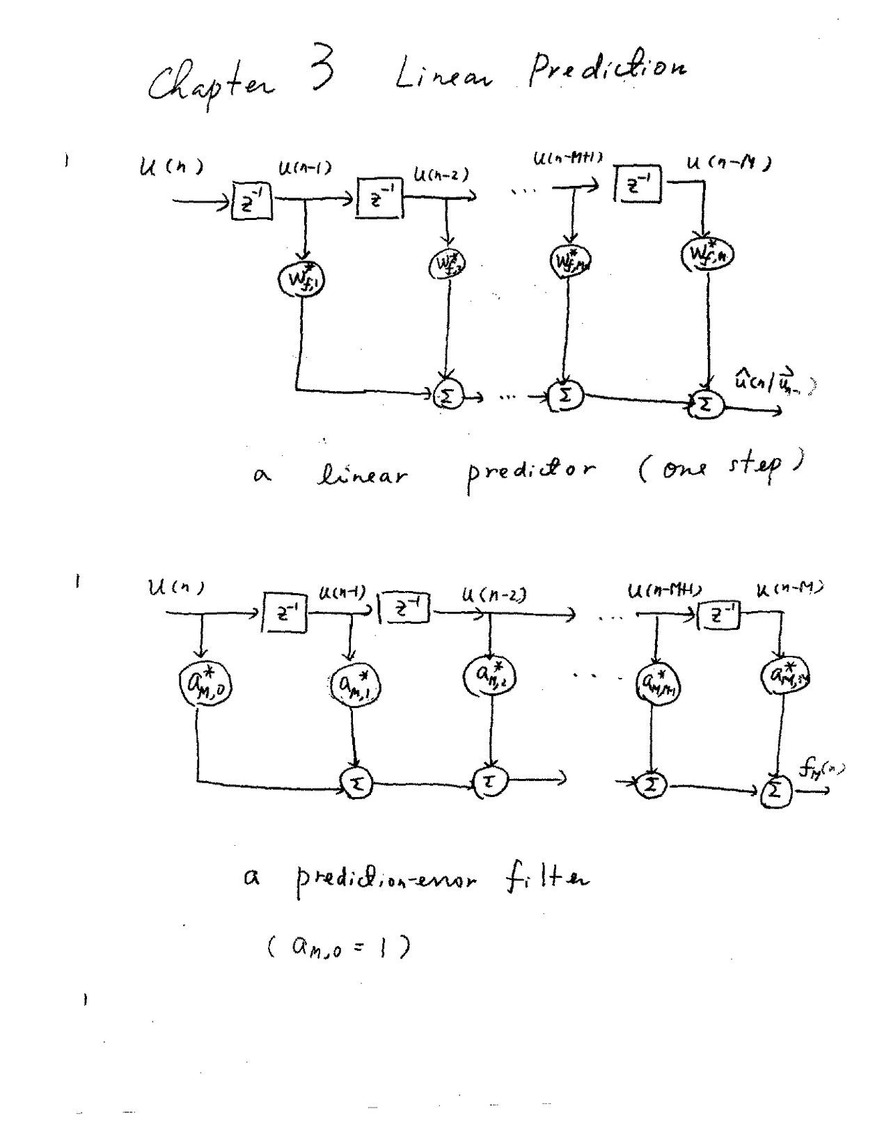 The Linear Prediction Handwritten Notes Ee 7000 Docsity