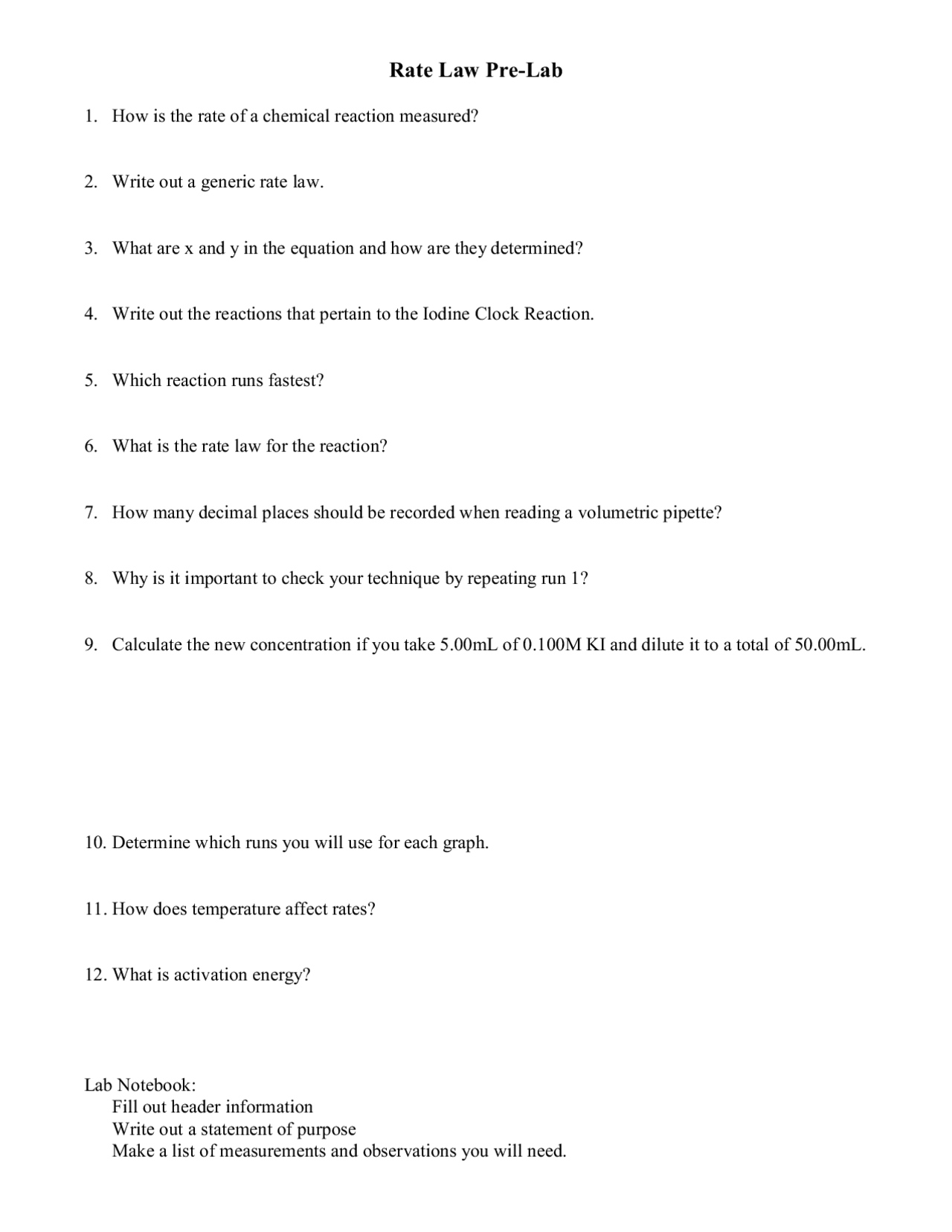 12 Questions On General Chemistry Pre Lab Ch 221 Docsity