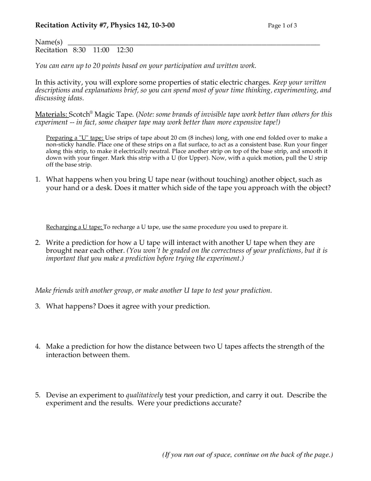 Review Questions For Elementary General Physics Ii Phys 142 Docsity