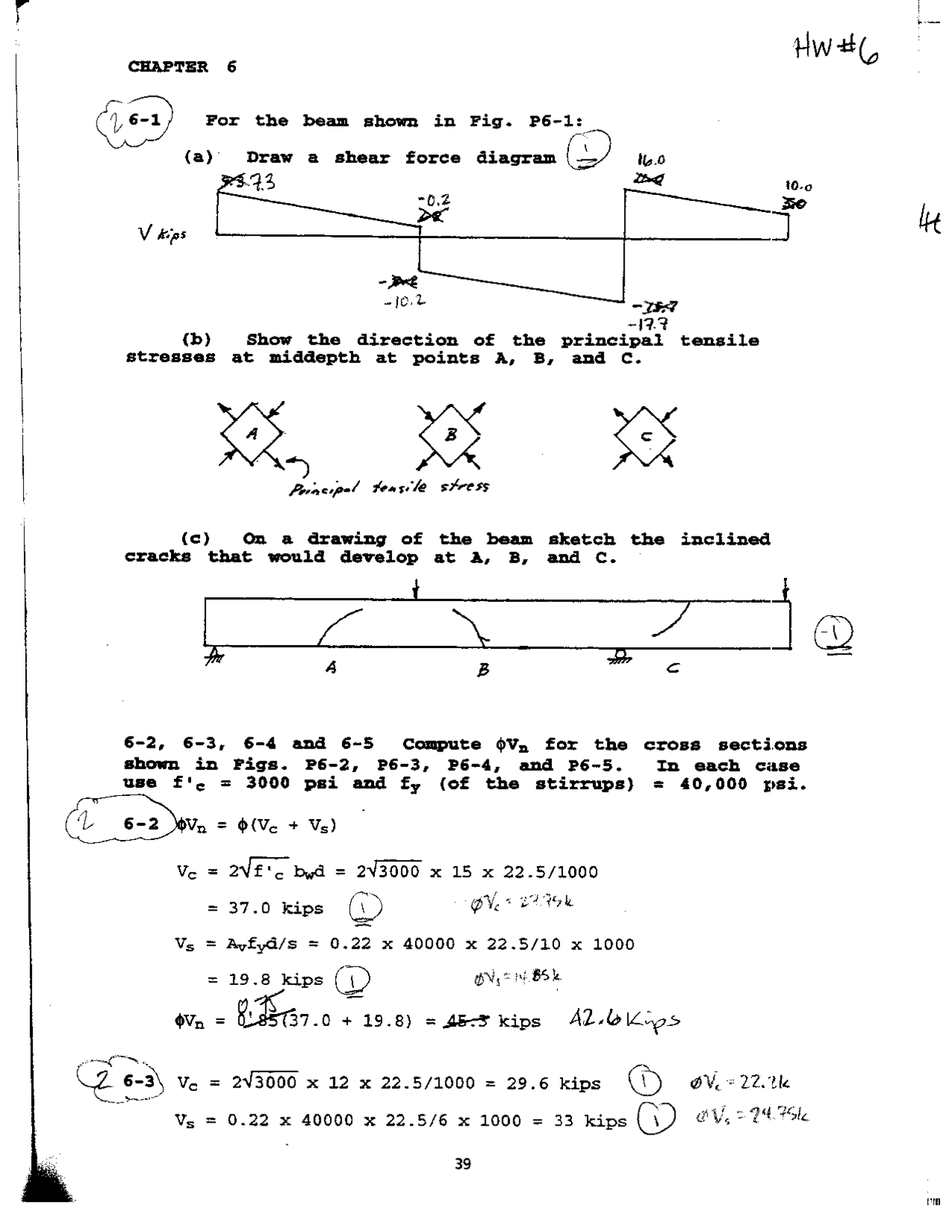 Shear Force Stress Inclined Cracks Assignment Solved Ce 481 Docsity