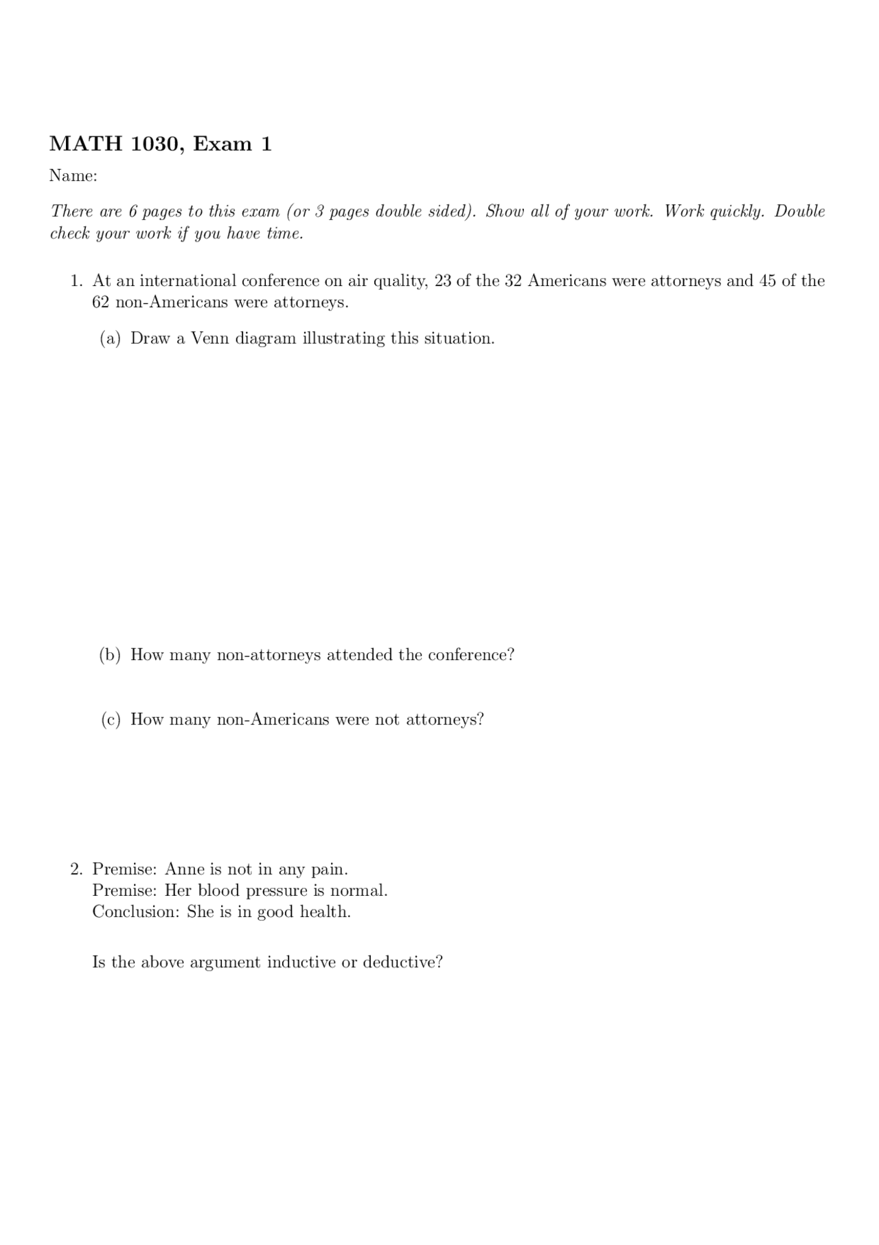 15 Questions On Introduction To Quantitative Reasoning Math 1030