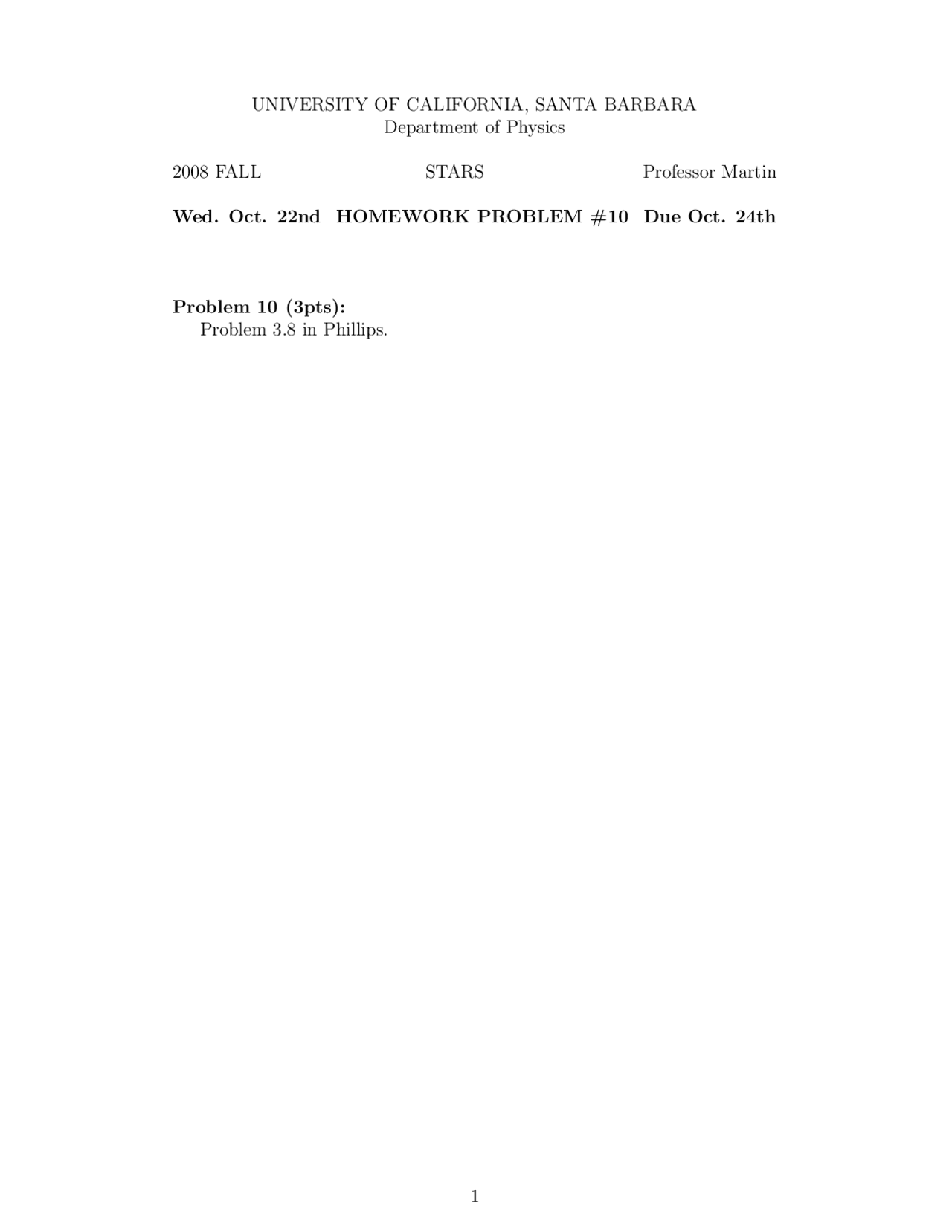 Homework Problem 10 Stellar Structure And Evolution Phys 132 Docsity