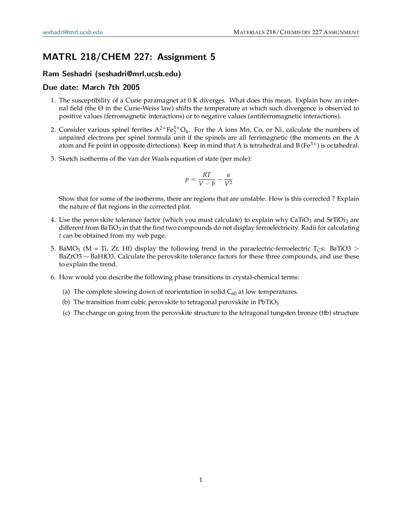 Assignment 5 Questions Introduction To Inorganic Materials Matrl