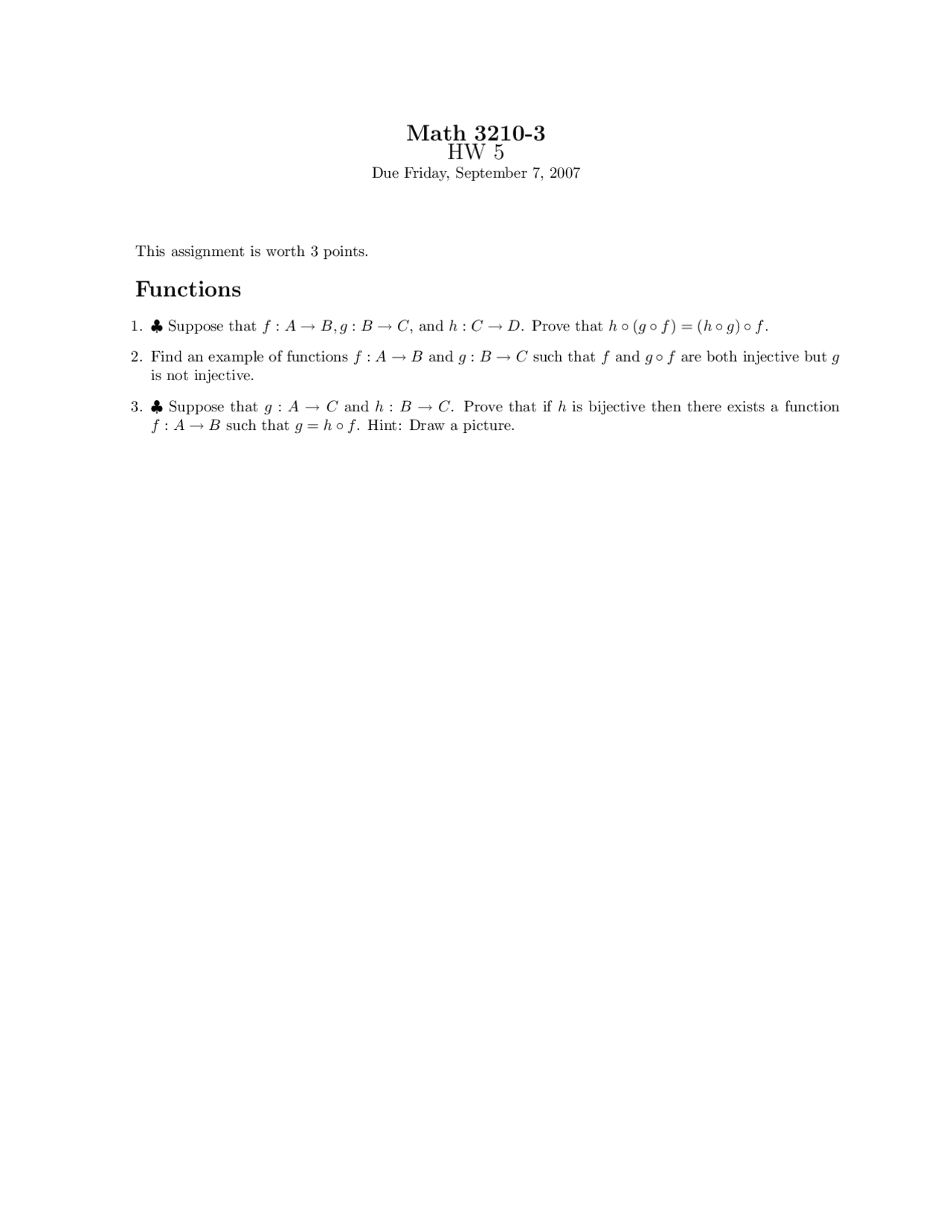 Functions Fundamentals Of Analysis I Assignment 5 Questions Math