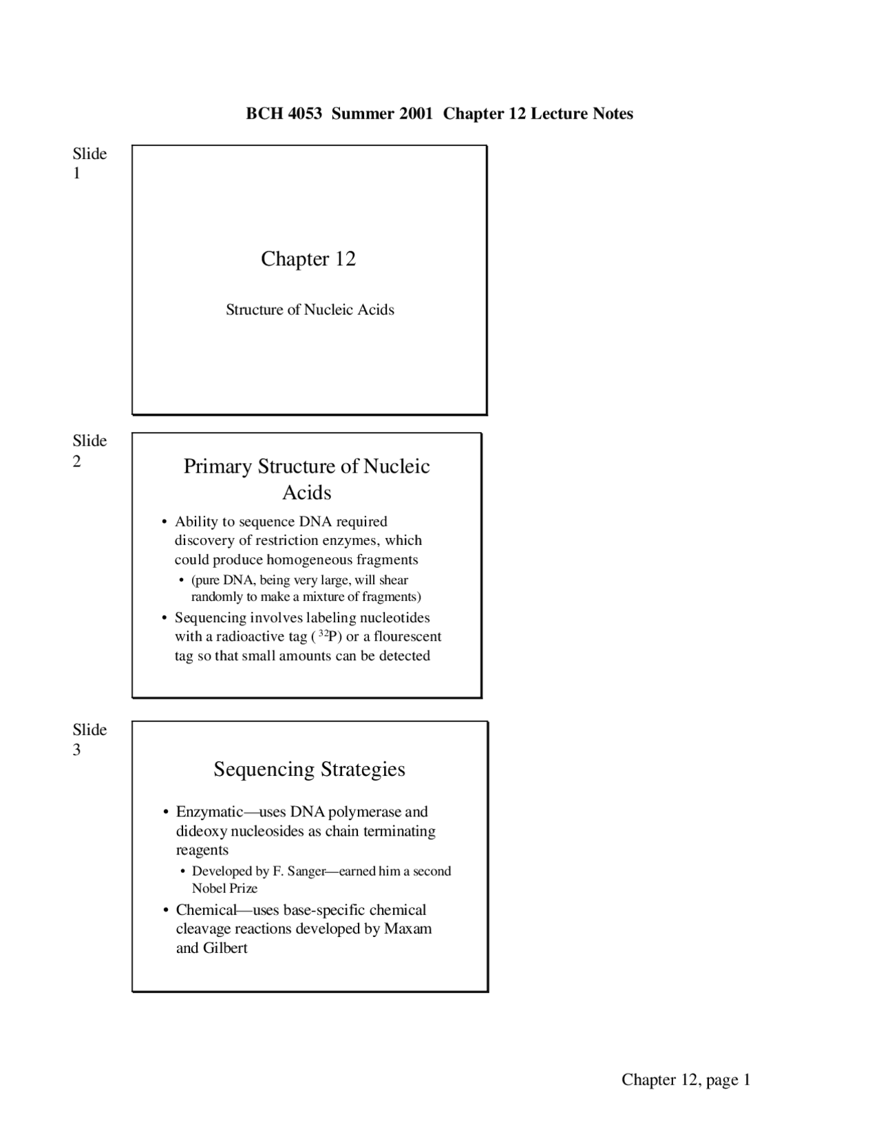 Structure Of Nucleic Acids Of General Biochemistry Lecture Slides
