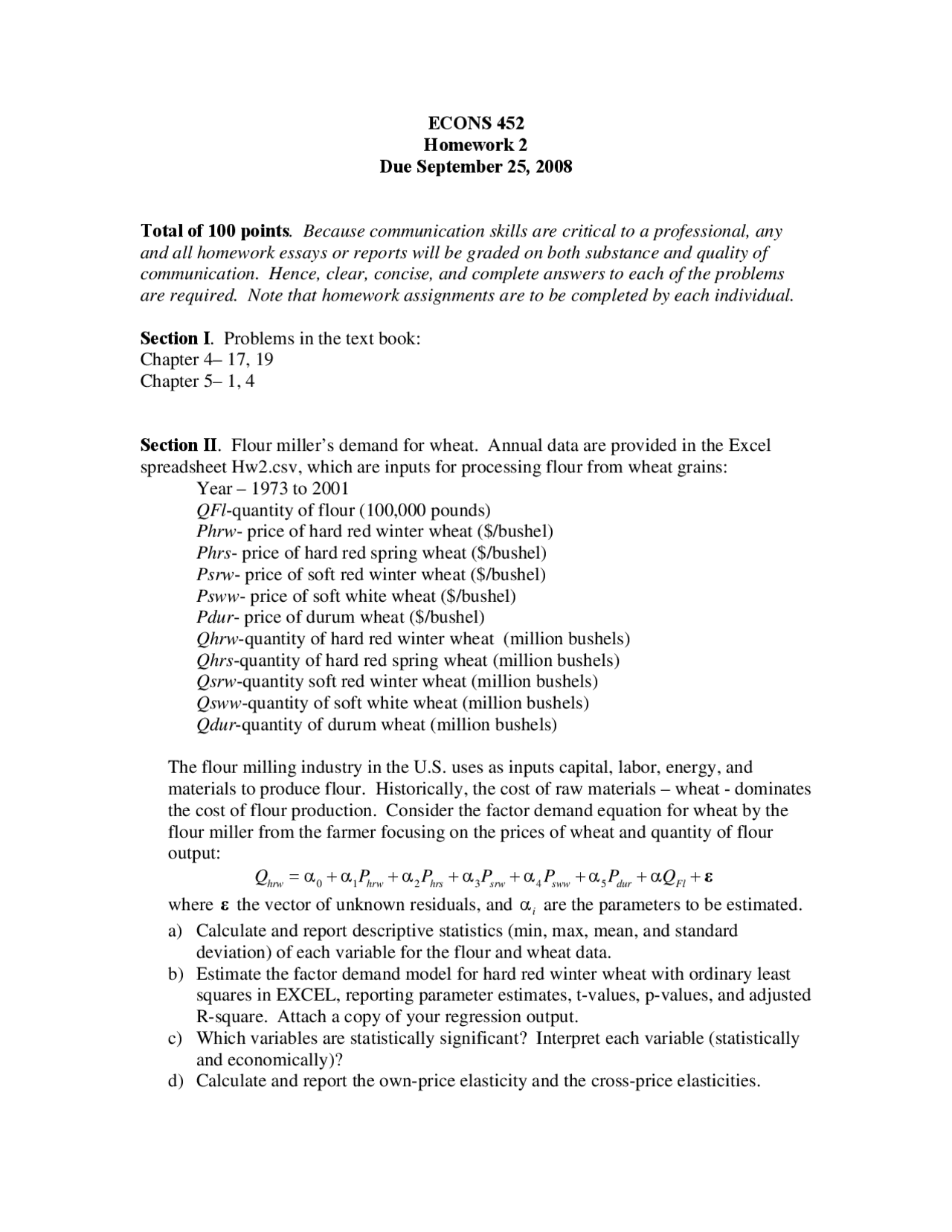 Problem Set 2 For Advanced Business Management Economics Econs 452