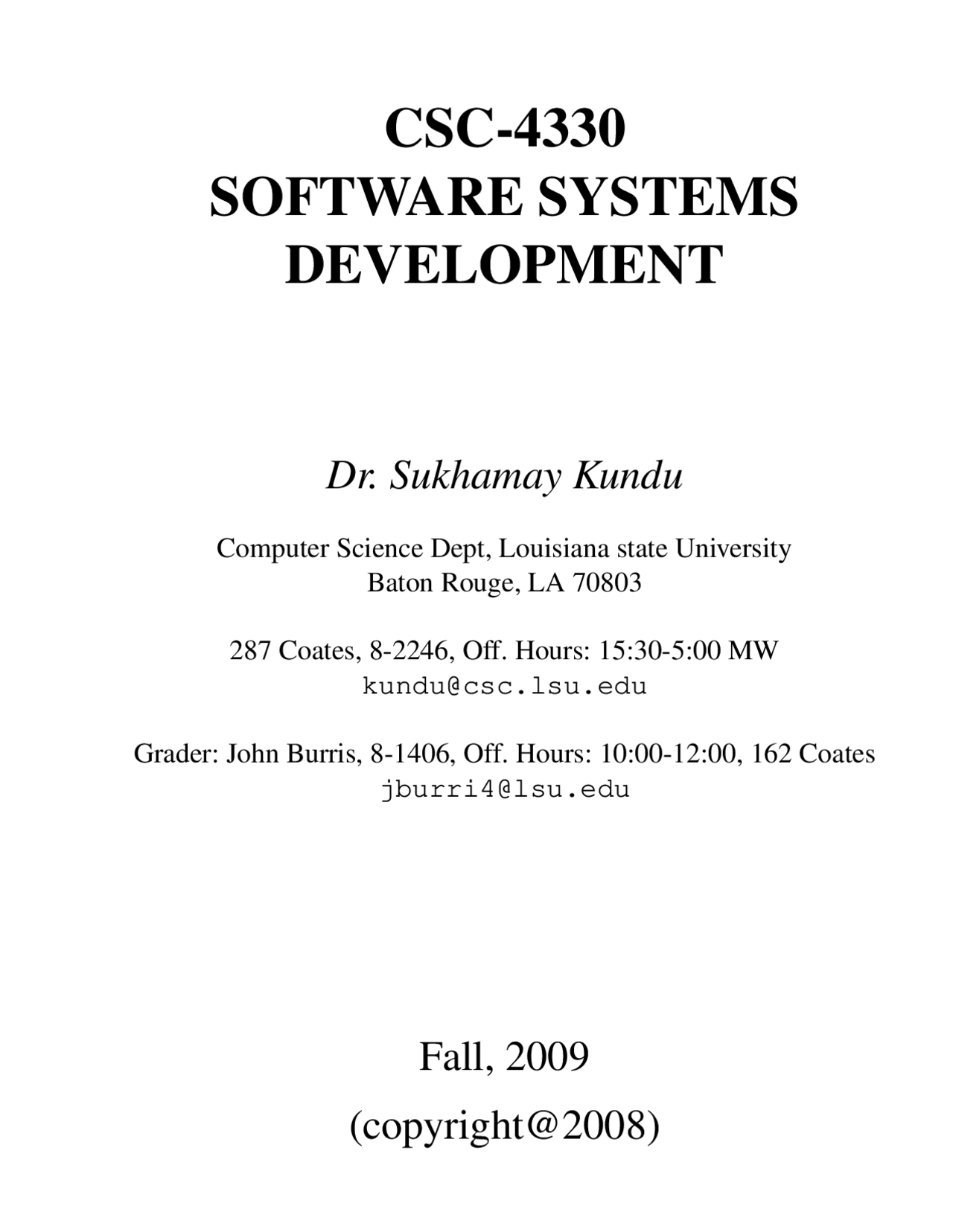 Theory Of Computation In Software System Development Csc 4330 Docsity