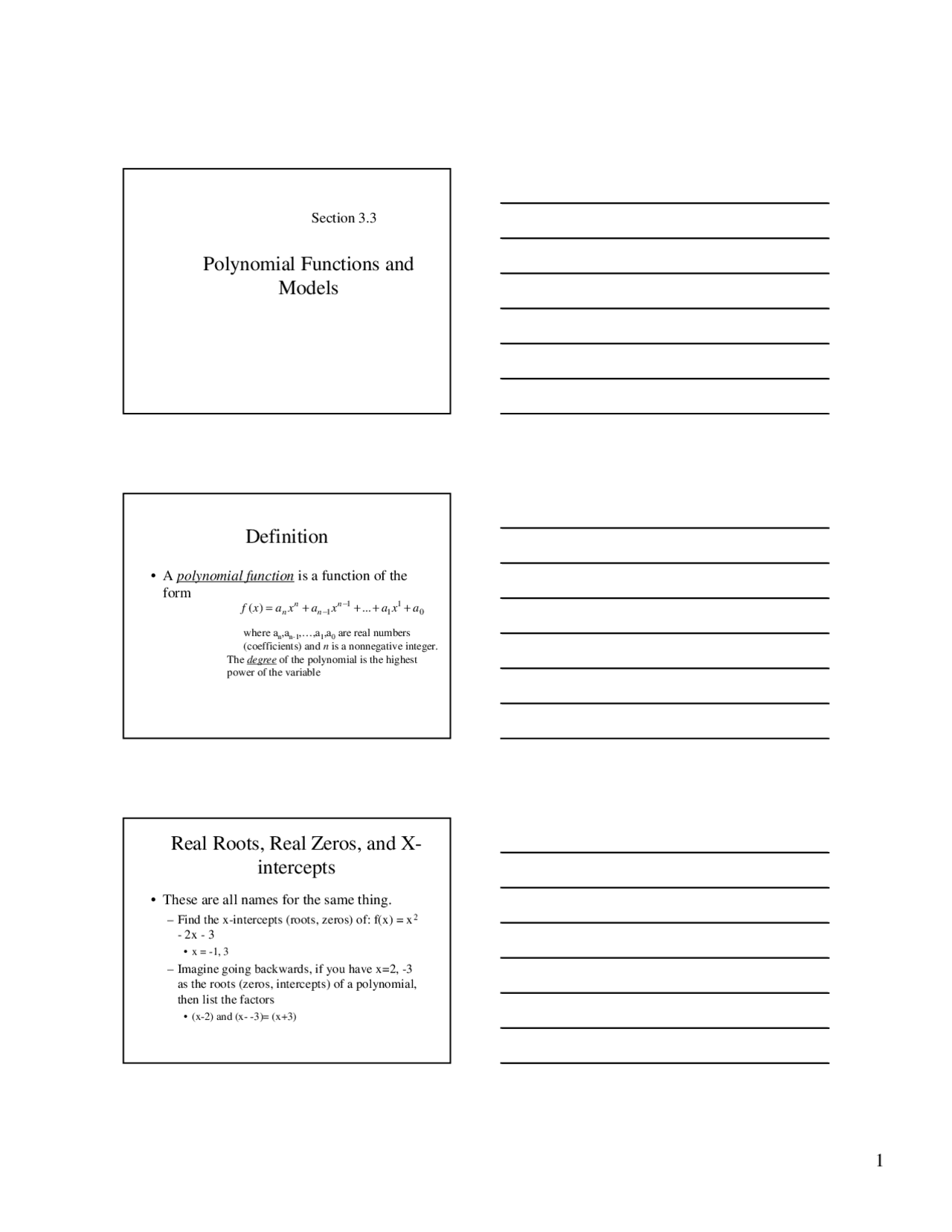 Polynomial Functions And Models Lecture Notes Mac 1140 Docsity
