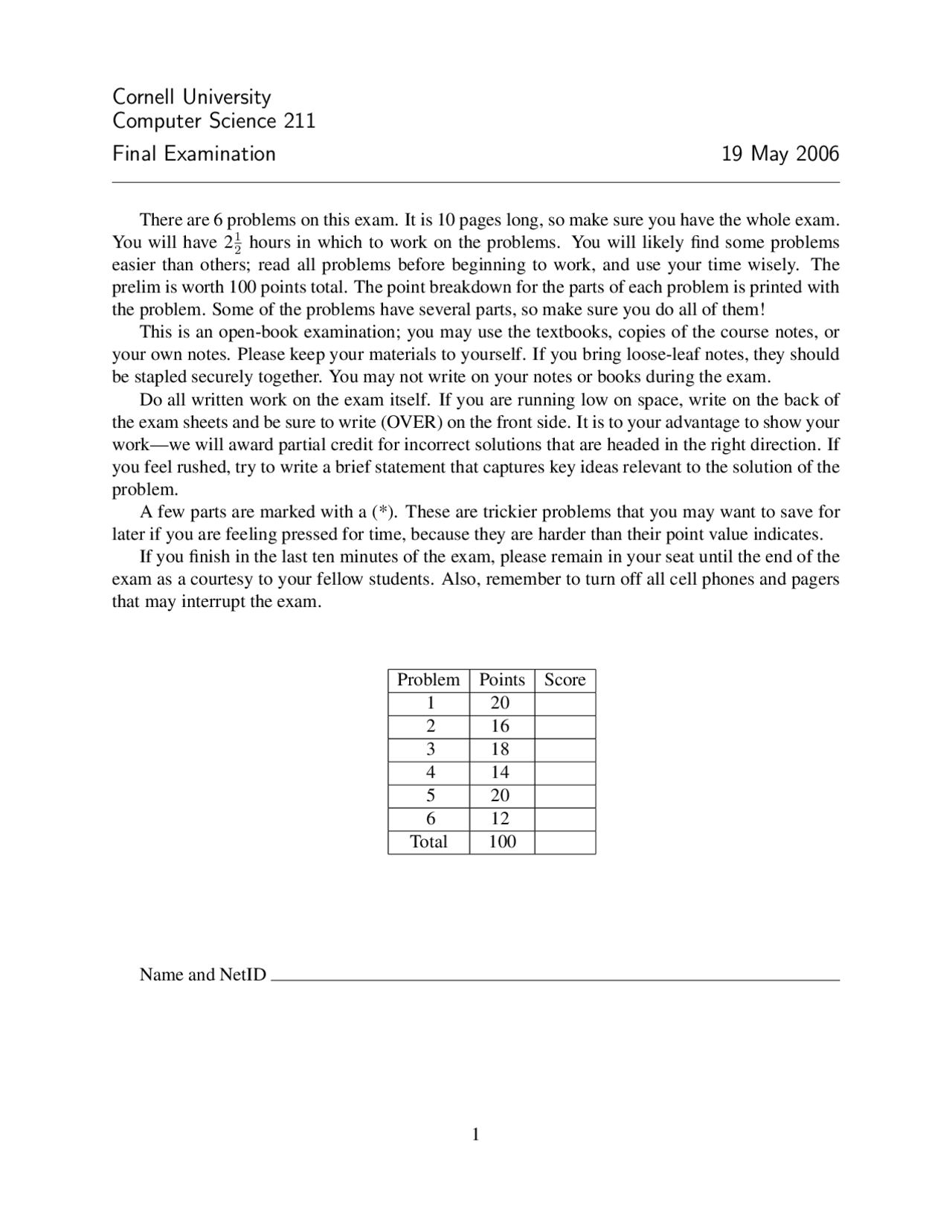 7 Problems On Object Oriented Programming Final Exam Cs 2110 Docsity 7471