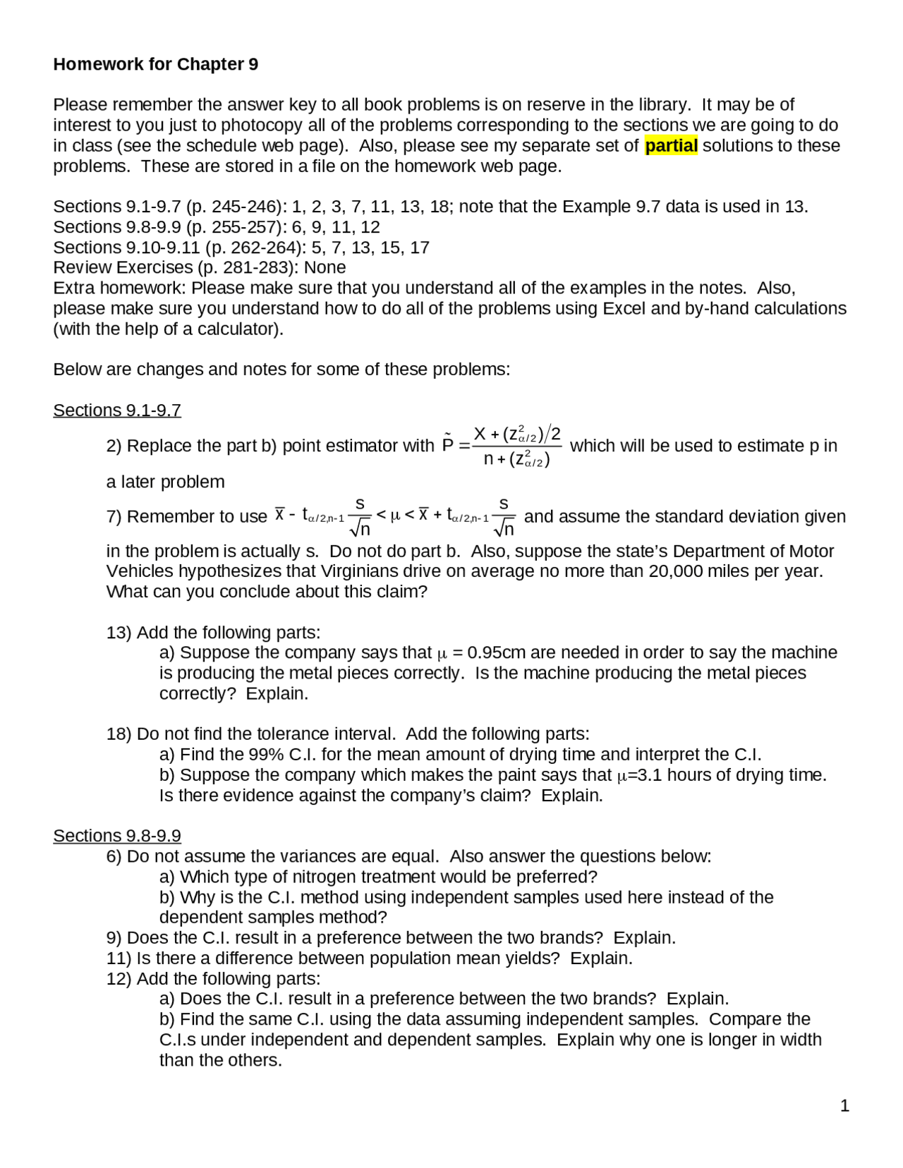 Homework Questions For Statistics And Applications Stat 380 Docsity