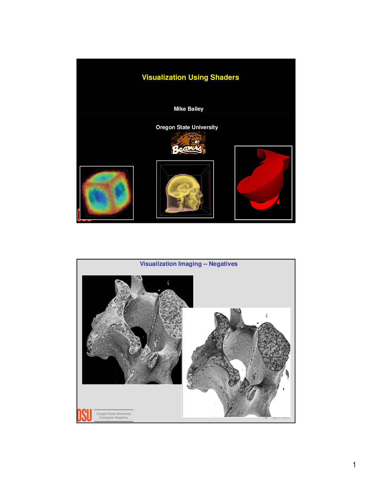 Visualization Using Shaders Lecture Slides Cs 519 Docsity