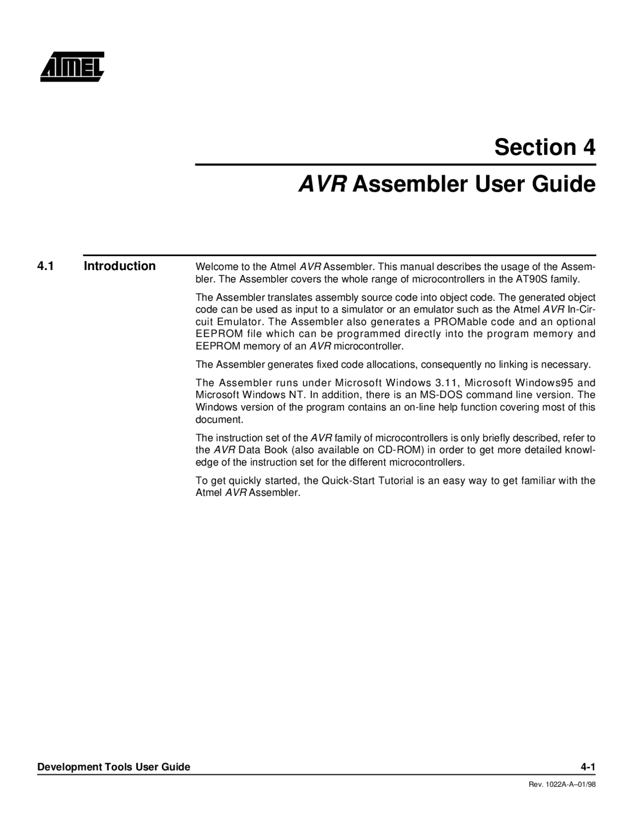 Avr Assembler User Guide Handout Ece 375 Docsity