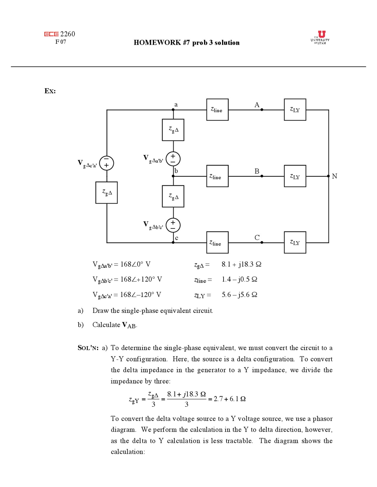 Fundamentals Of Electric Circuits Solutions To Homework 7 Ece 2260