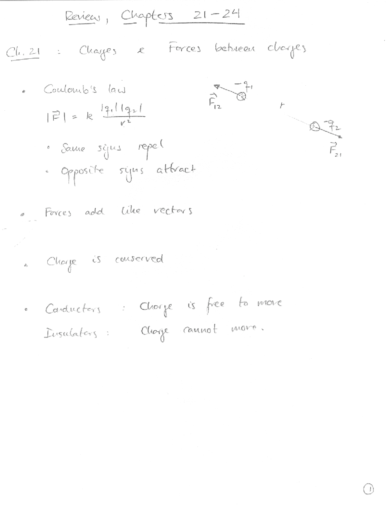 Charges And Forces Between Charges Lecture Notes Phys 2102 Docsity